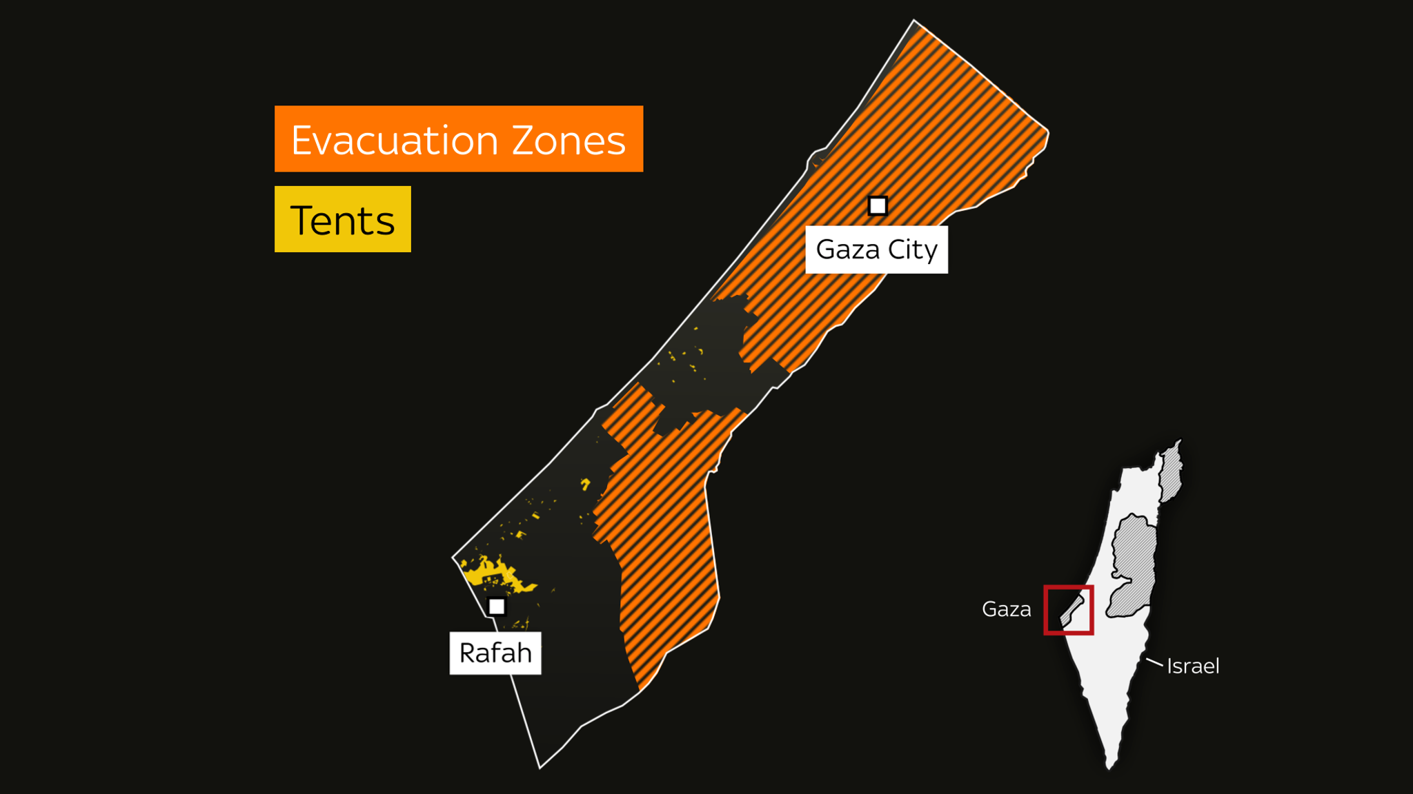 Scale of vast tent city in Gaza revealed - with destruction leaving ...
