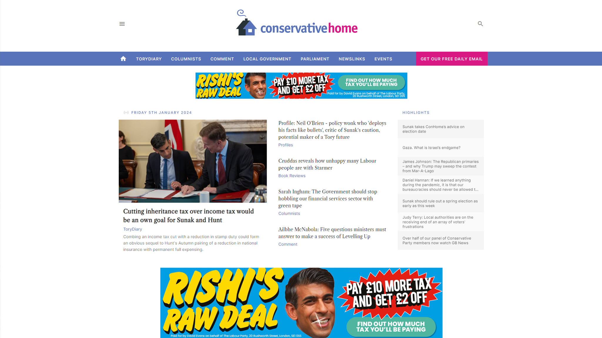 Labour's latest Rishi Sunak attack ad lands on Tory-supporting website ...
