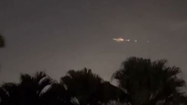 Footage shows moment flames shoot out of Boeing 747 | US News | Sky News