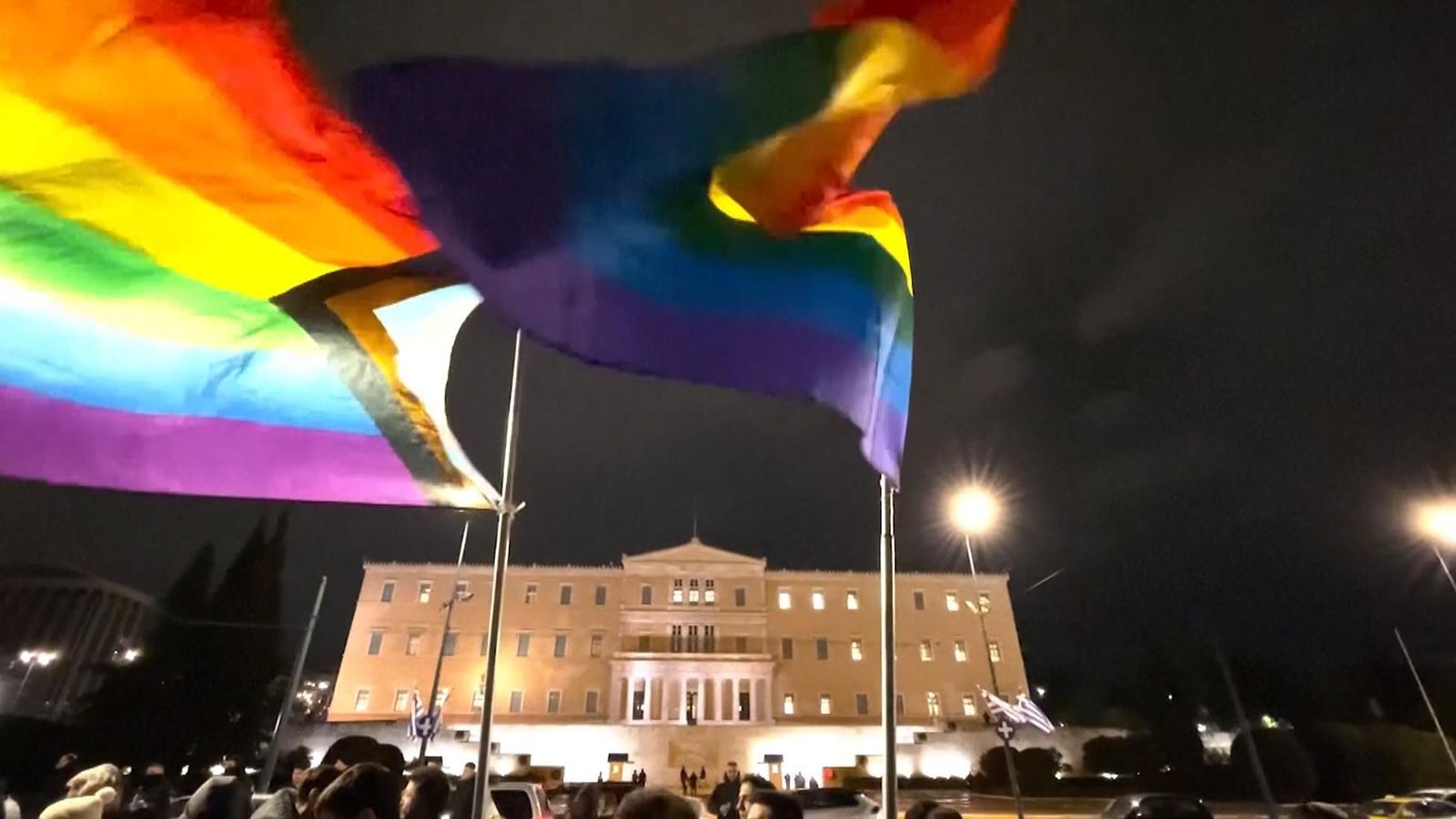 Greece: Crowds celebrate passing of same-sex civil marriage bill in ...