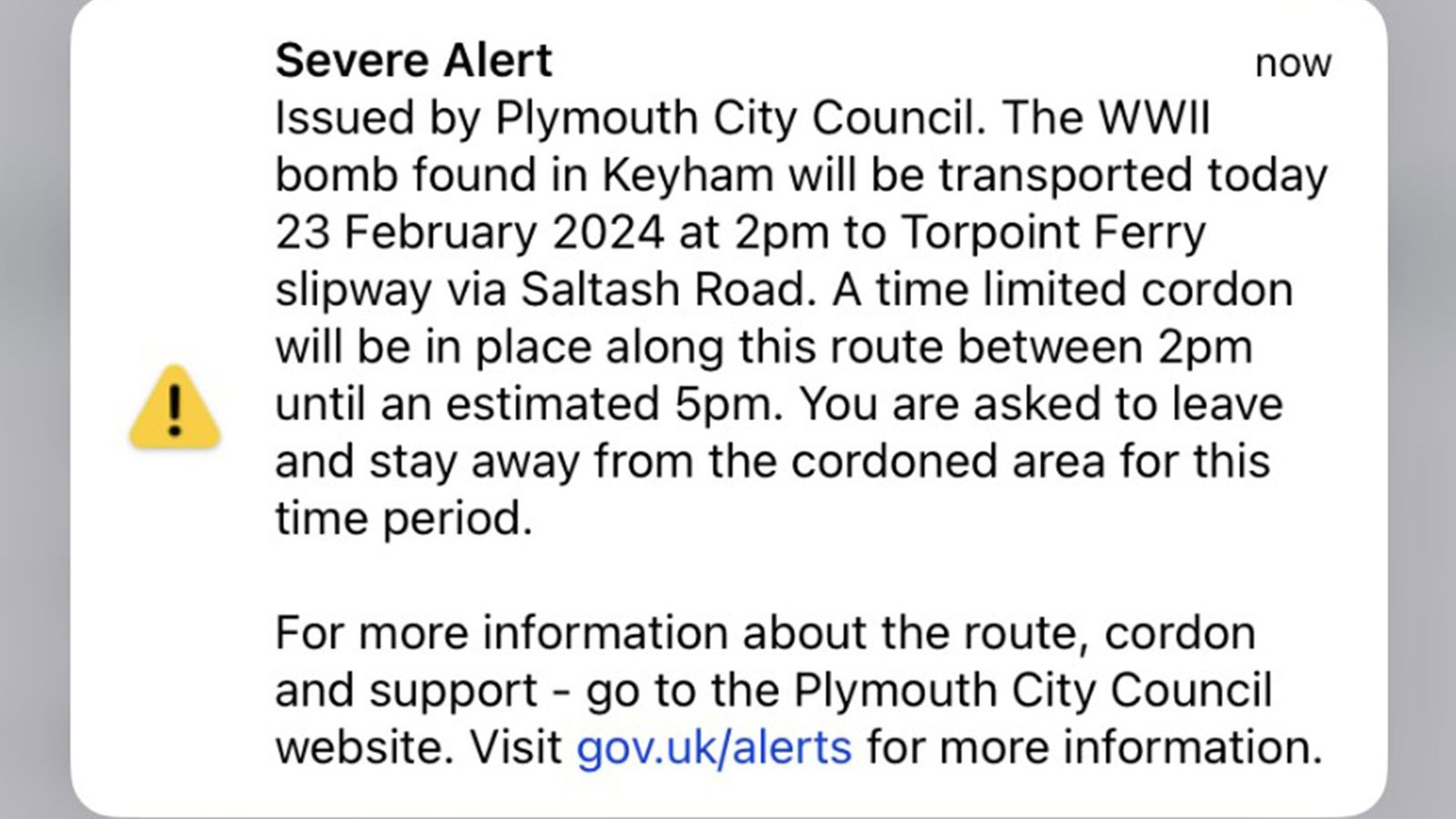 Unexploded WWII bomb found in Plymouth to be moved by military convoy ...
