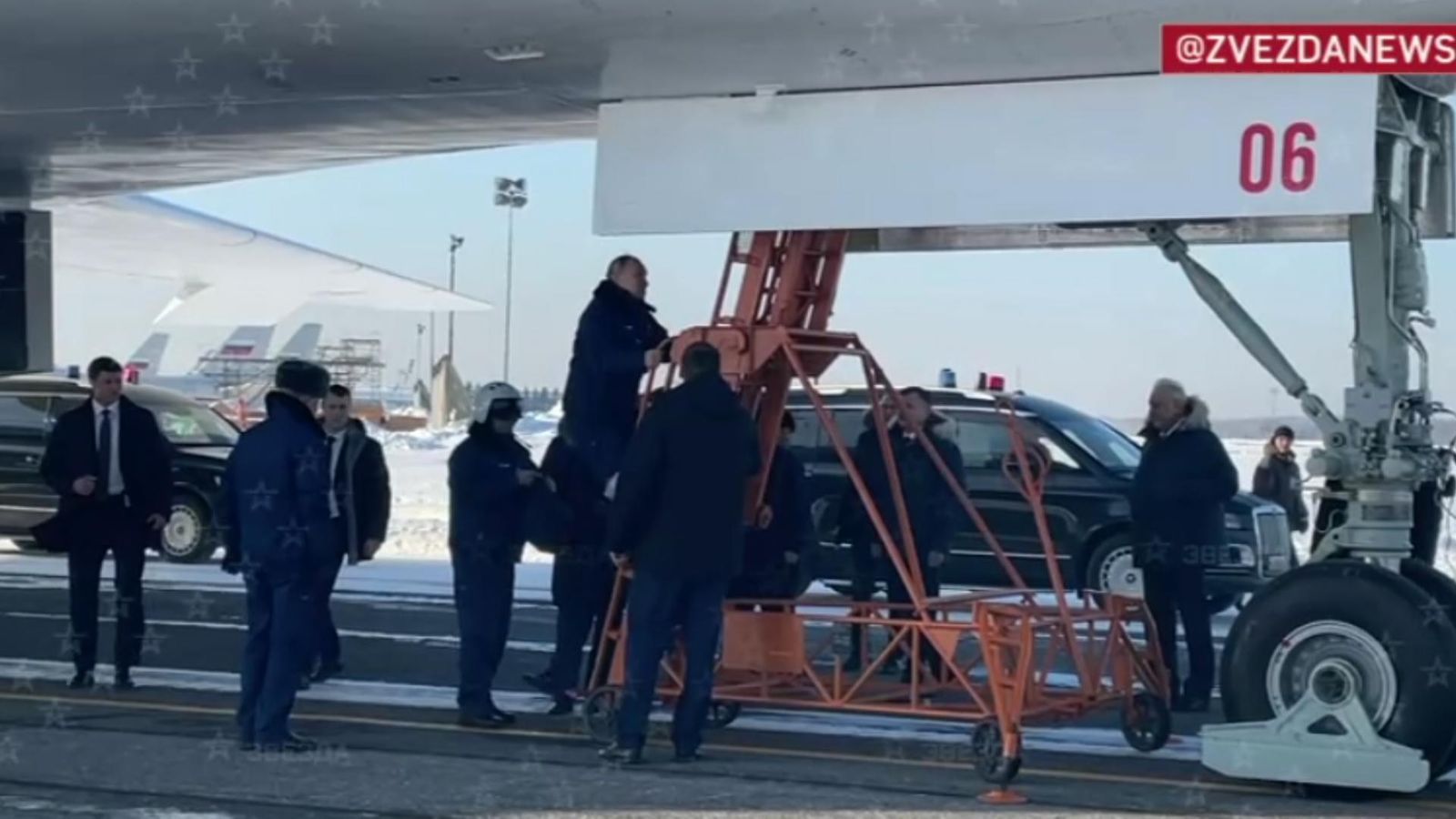 Putin boards supersonic nuclear-capable bomber | News UK Video News | Sky News