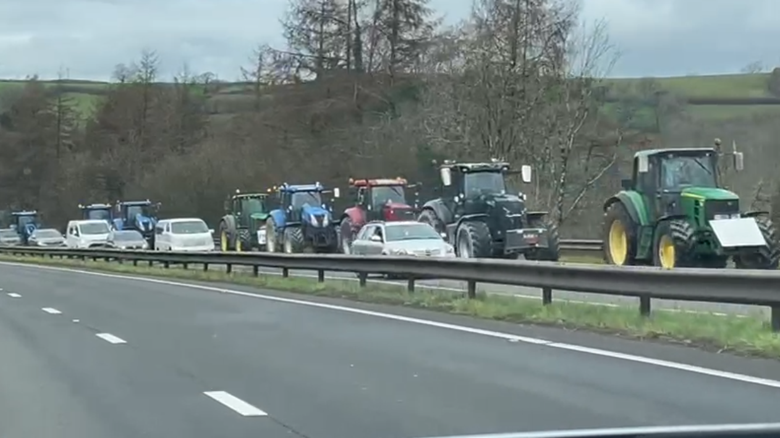 More than 80 tractors disrupt motorway traffic in Wales as farmers ...