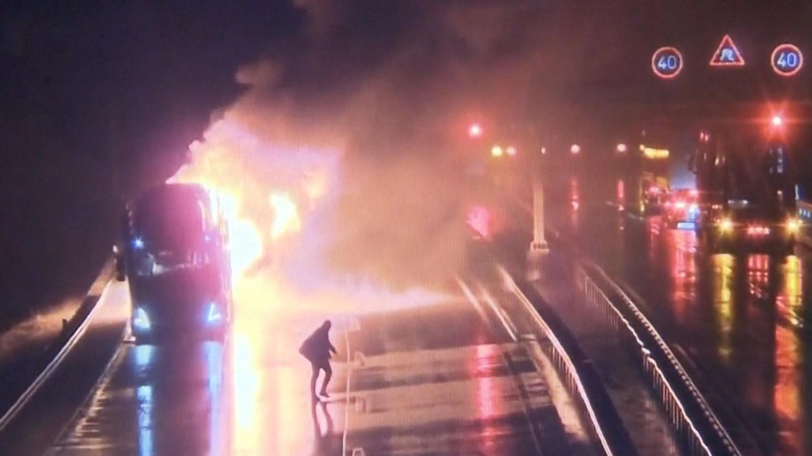 Germany: Truck driver has close call after vehicle catches fire in ...