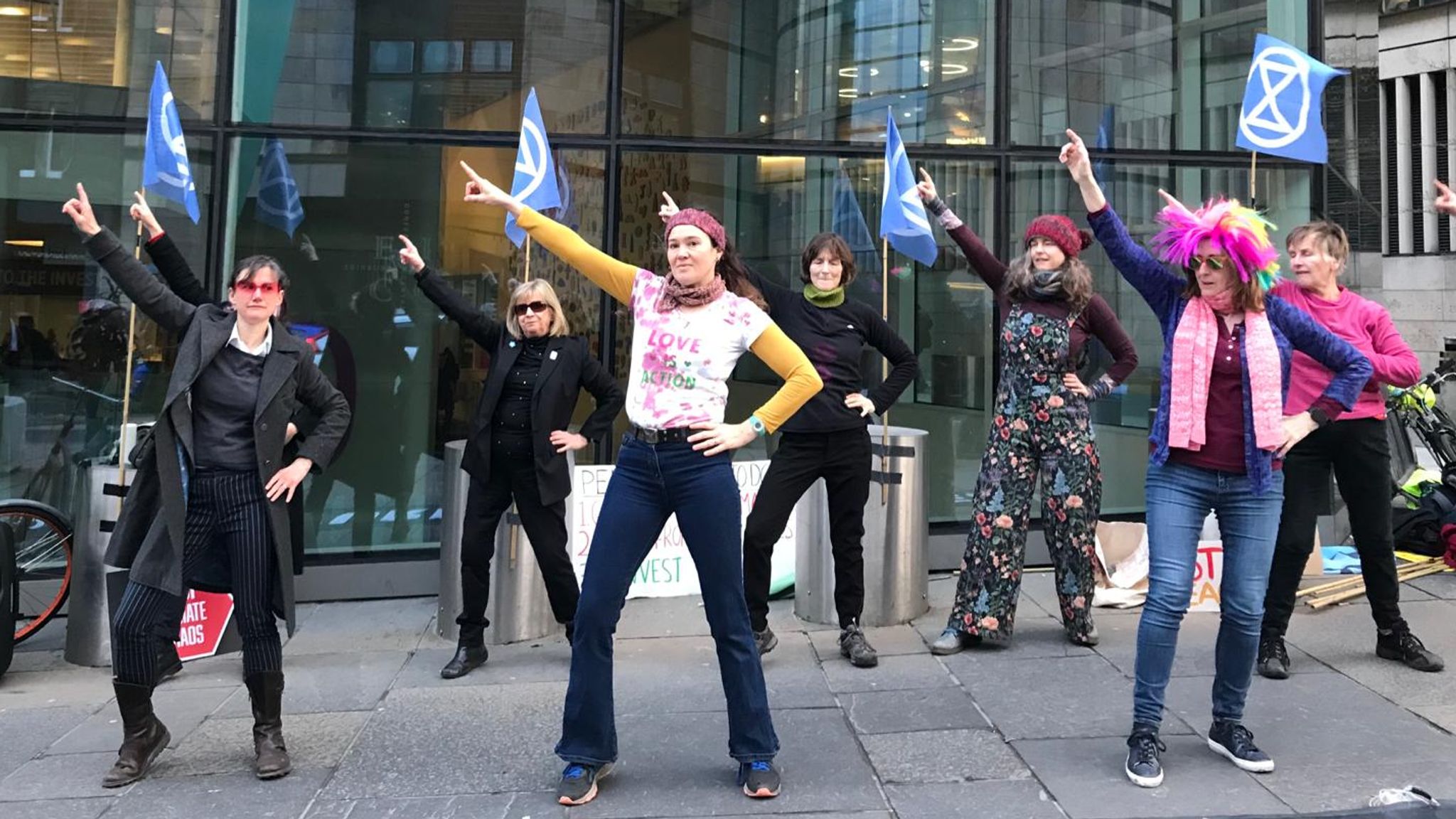 Extinction Rebellion: Climate activists stage protest dancing to Stayin ...
