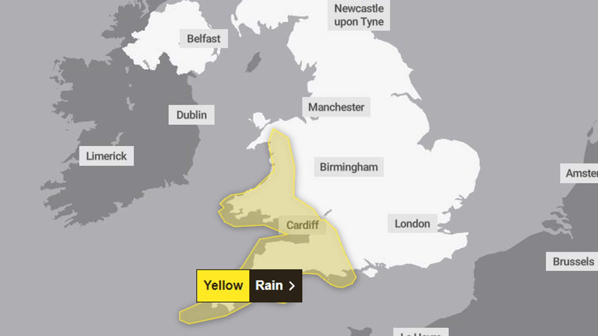 Uk Weather Met Office Issues Yellow Warning With Almost Three Inches