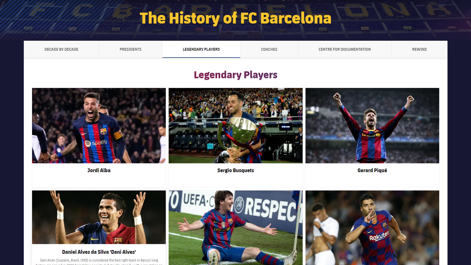Barcelona republish Dani Alves 'legends' webpage after former player jailed for sexual assault ...