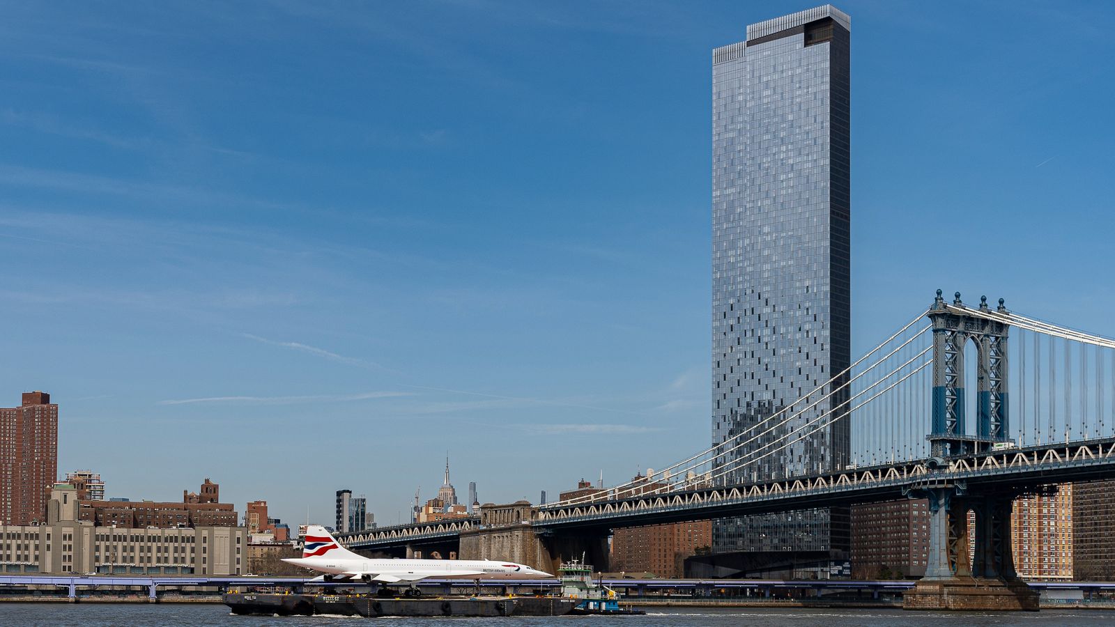 Concorde supersonic jet sets sail down New York river after months of ...