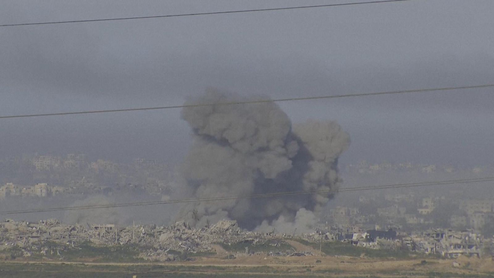 Big explosions in Gaza Strip send columns of smoke billowing into the ...