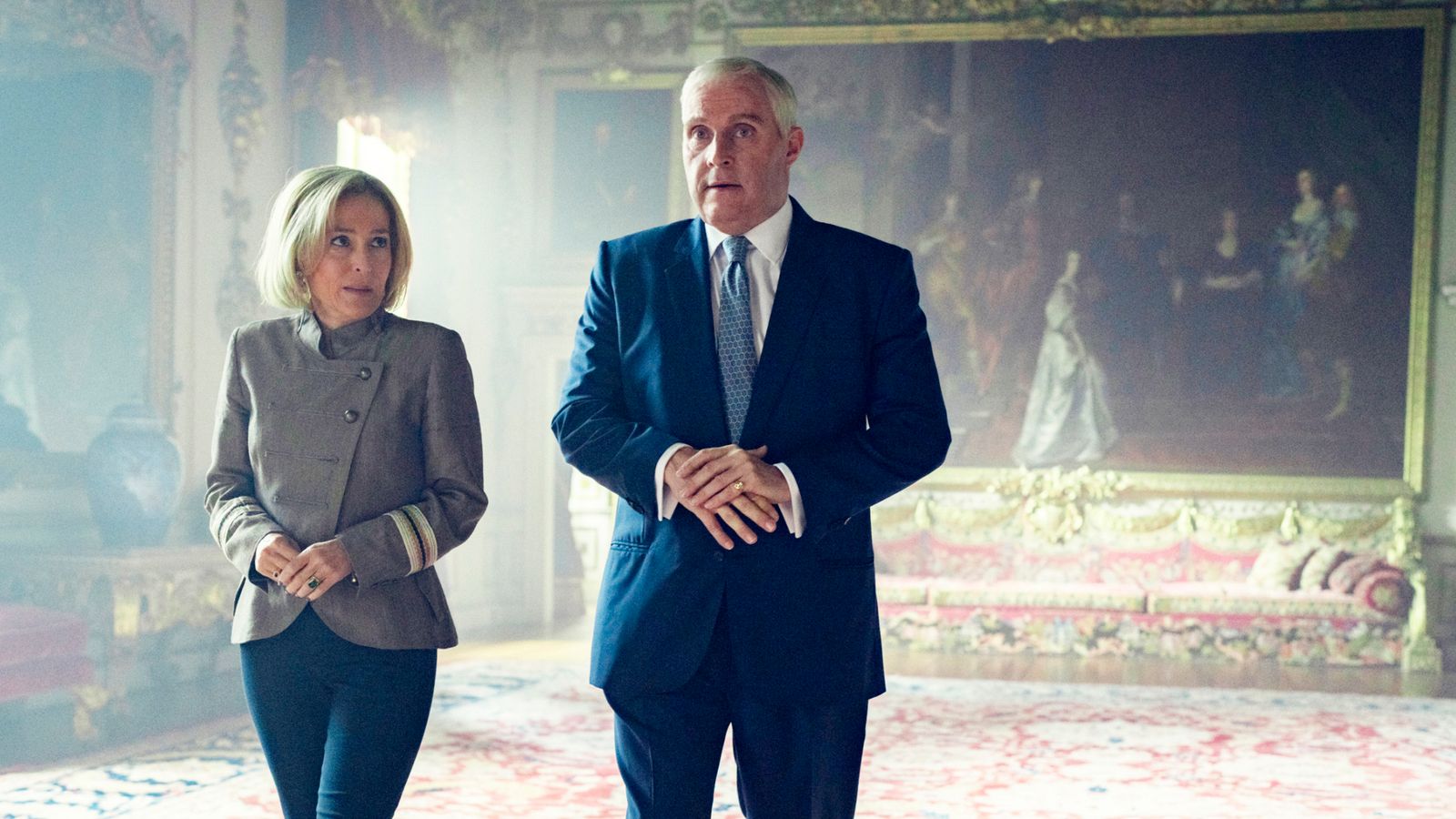 First-look images show Rufus Sewell in character as Prince Andrew in new drama about infamous ...