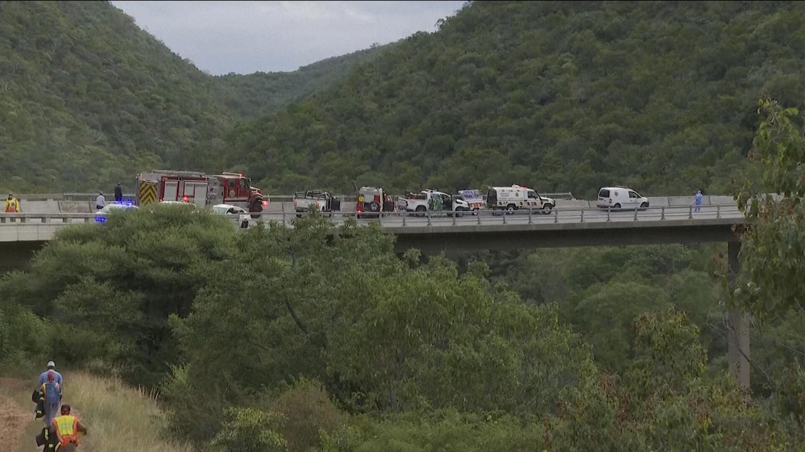 Eight-year-old girl is sole survivor of bus crash in South Africa | News UK Video News | Sky News