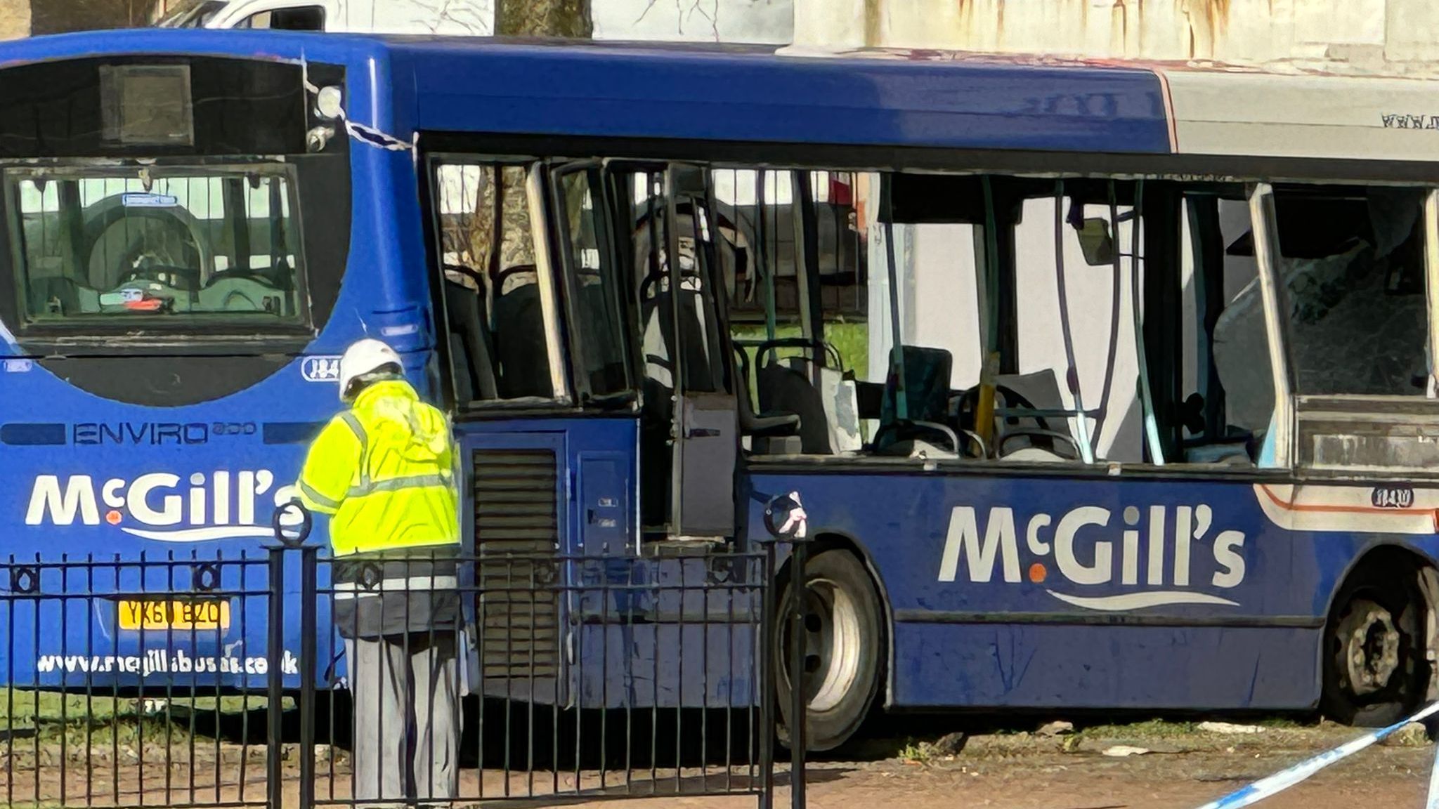 Five people taken to hospital after bus crashes into block of flats in Paisley | UK News | Sky News