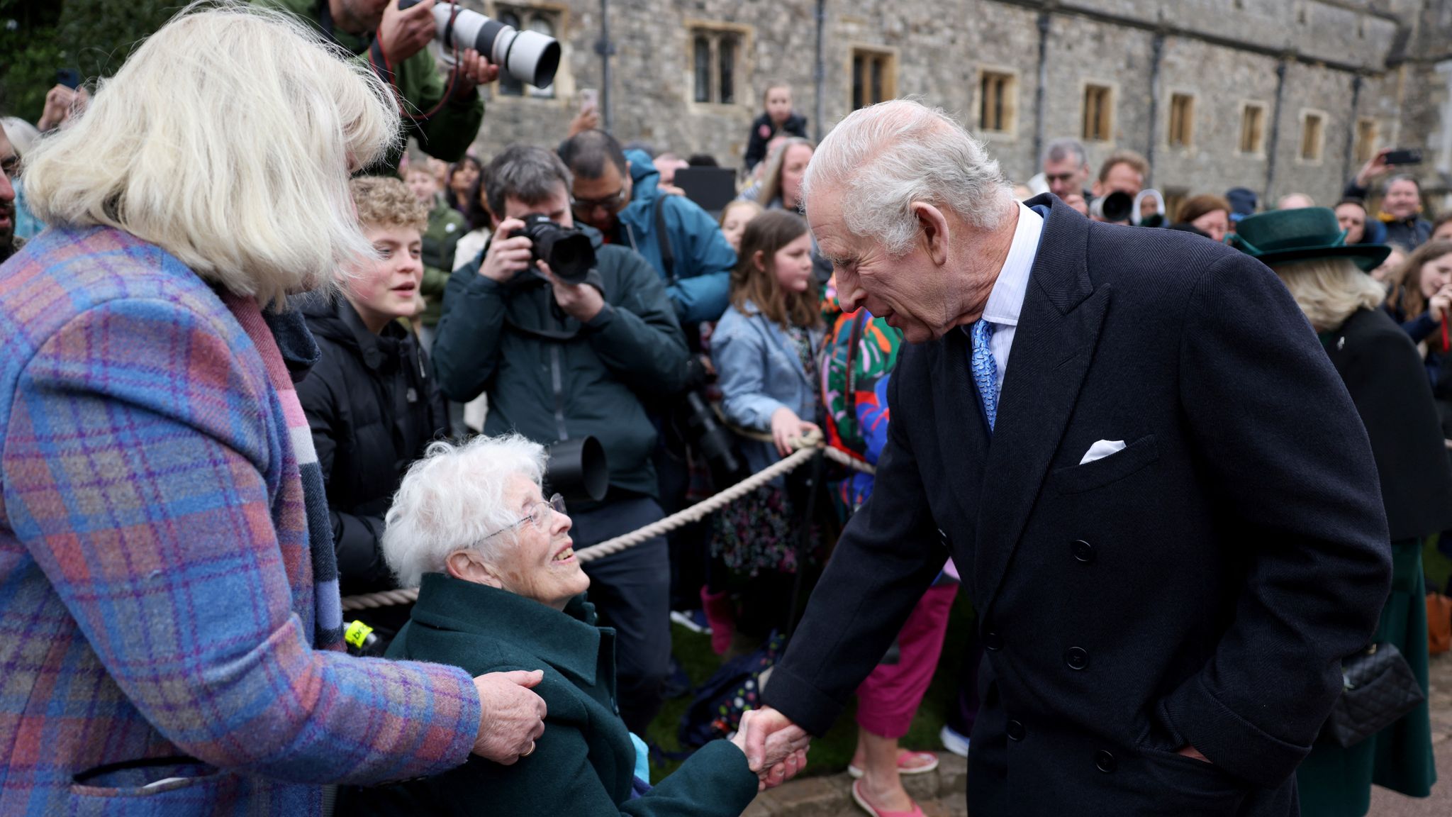 King attends Easter Sunday service but Prince and Princess of Wales ...