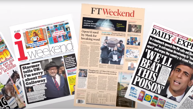 Press Preview: Saturday's papers | News UK Video News | Sky News