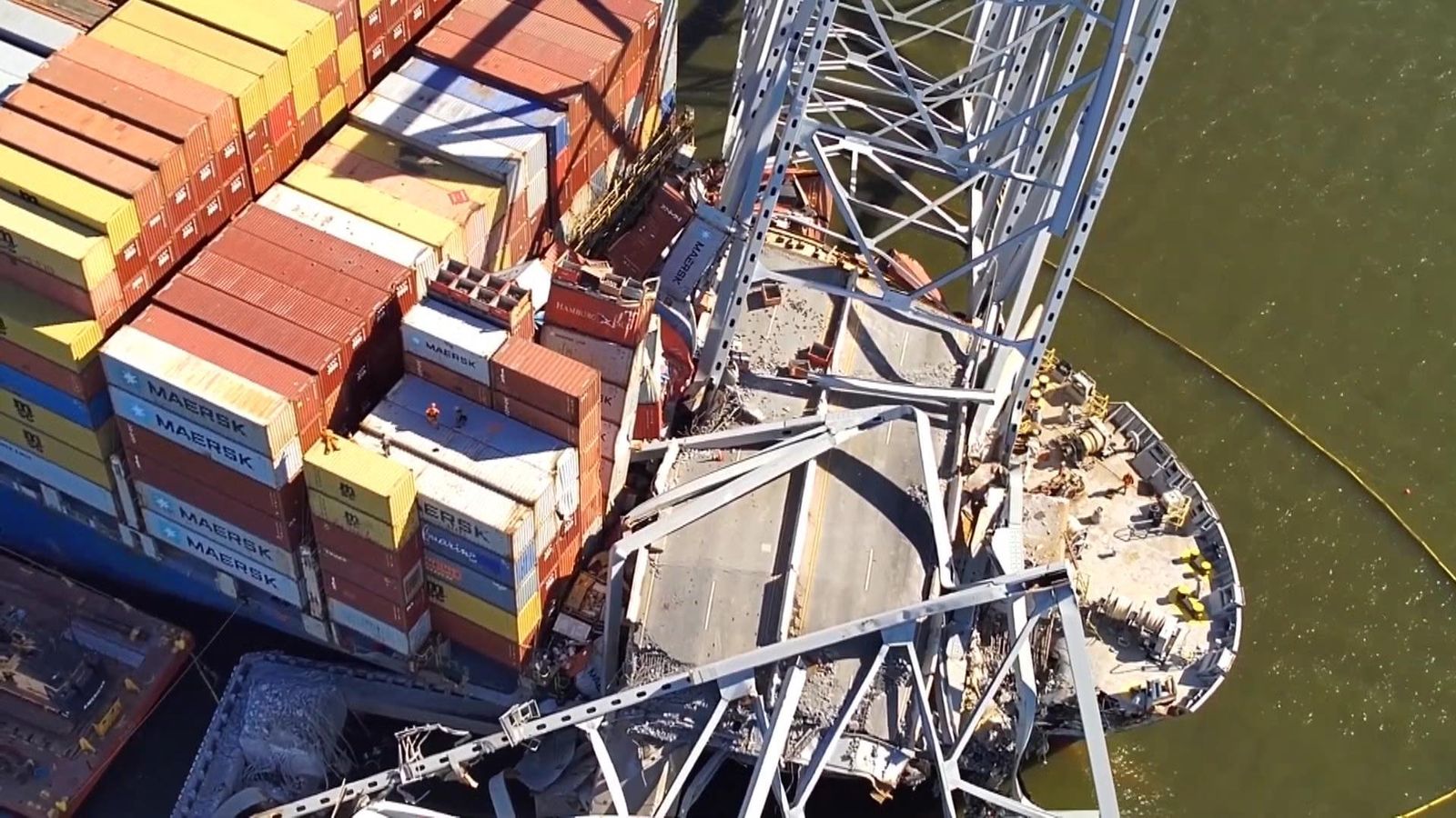 Baltimore Bridge Collapse: Authorities begin removing containers from ...