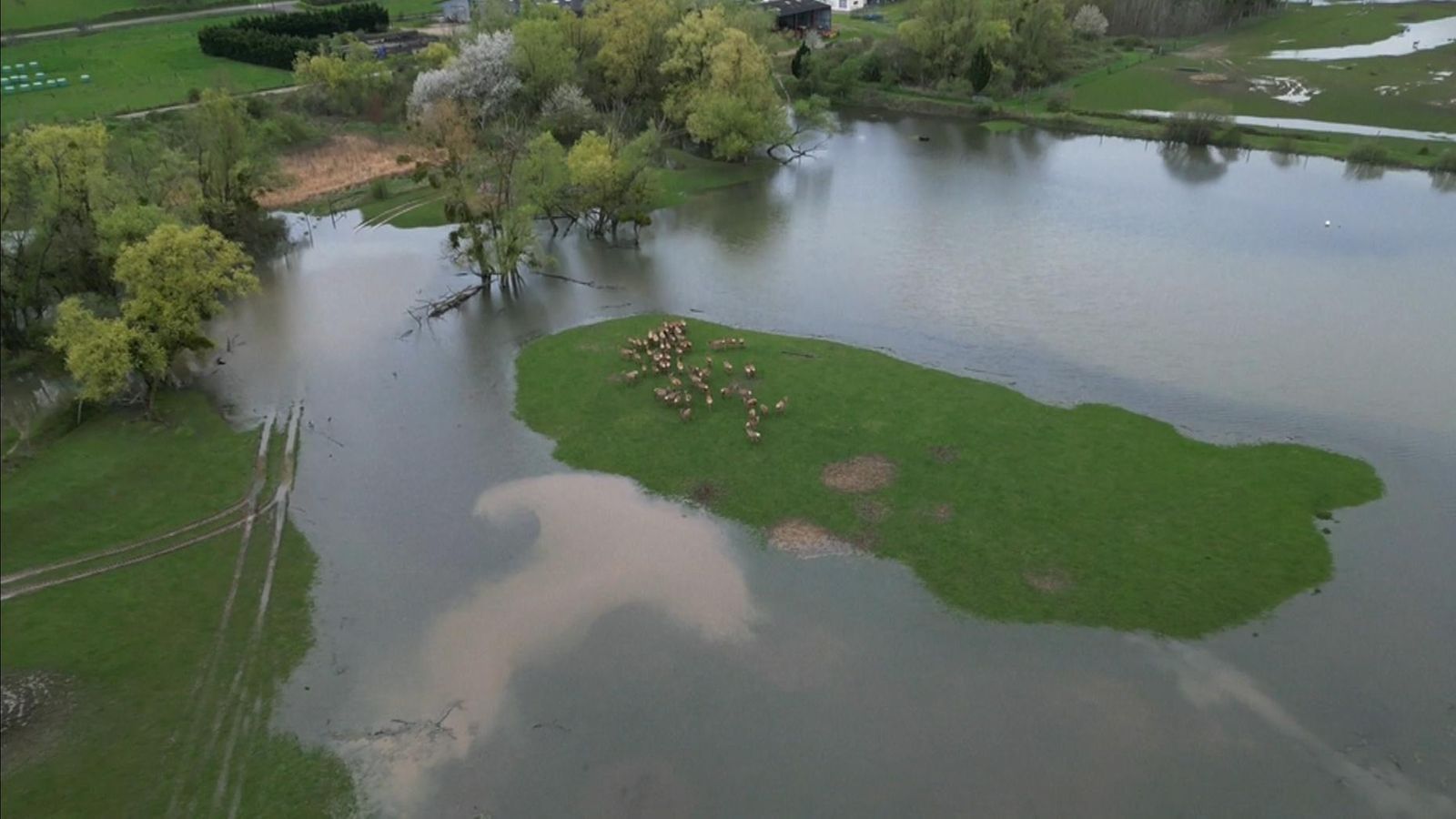 Floods in central France as rivers burst their banks | World News | Sky ...