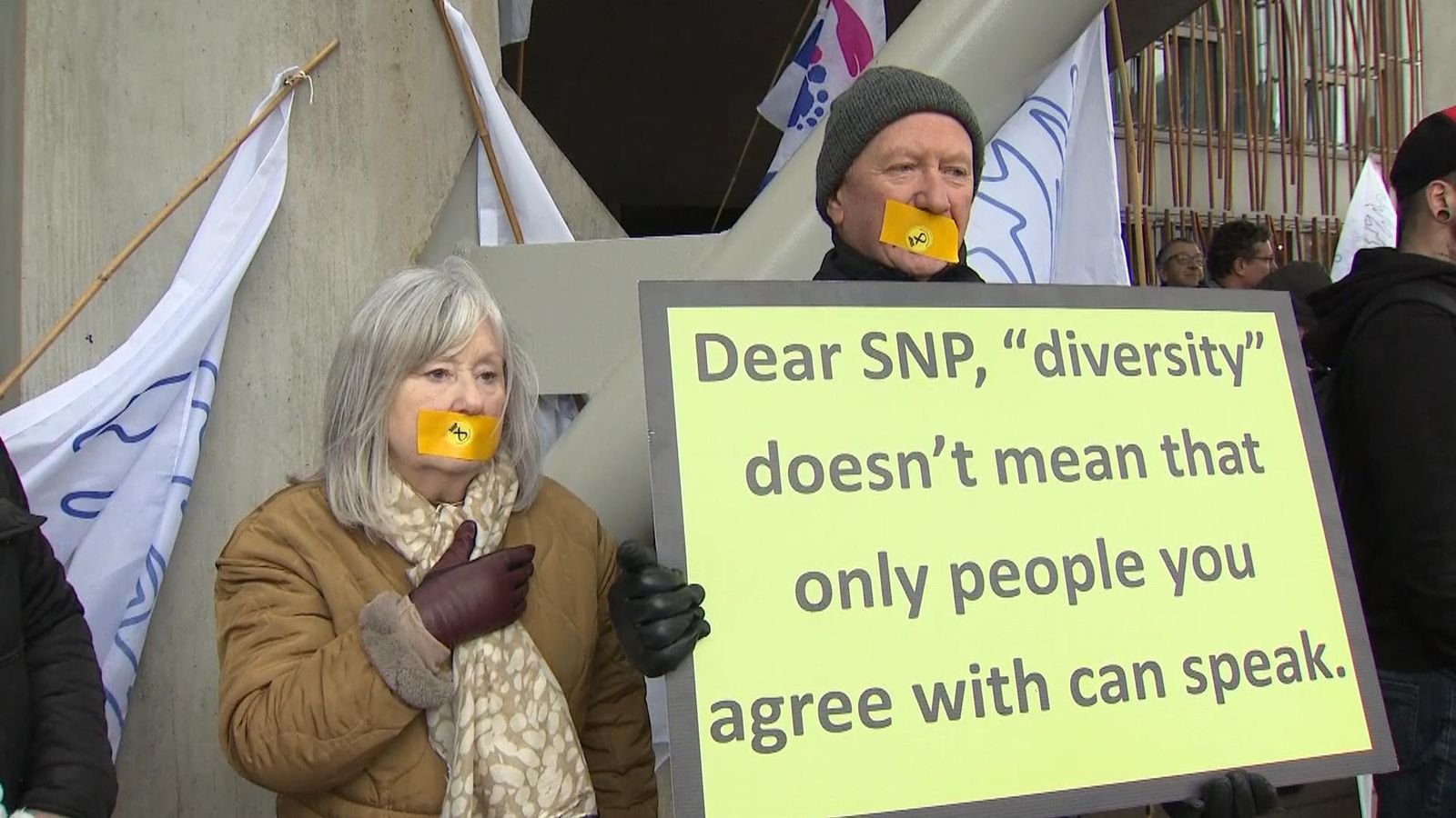 Protests over Scotland's new hate crime law held outside Holyrood ...