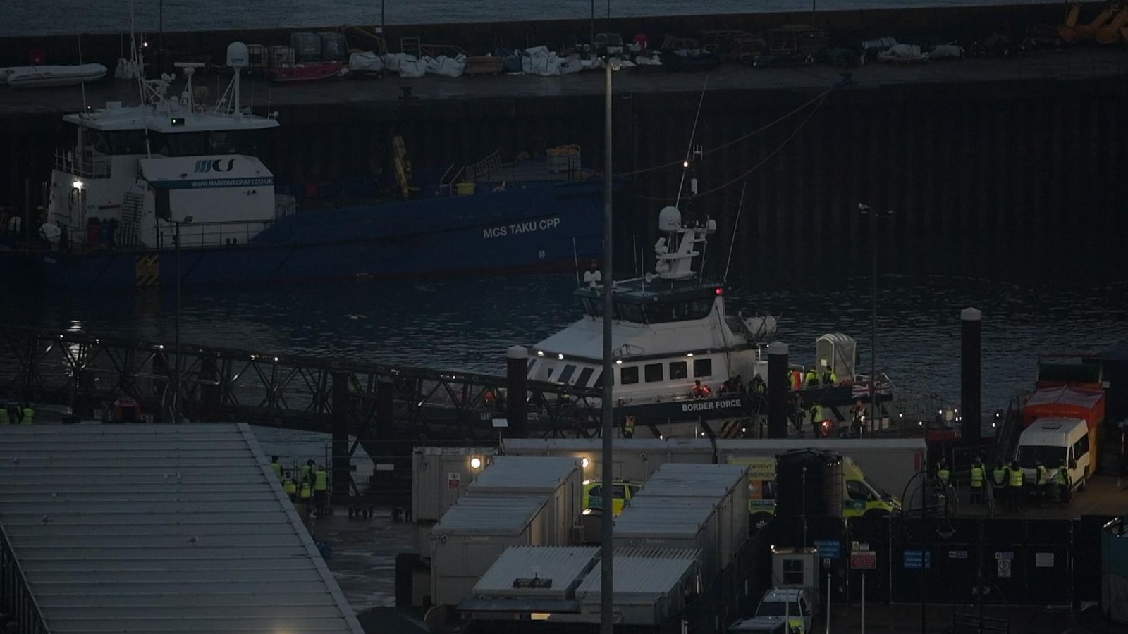 Channel crossings: Migrants seen arriving at Dover on Tuesday evening ...