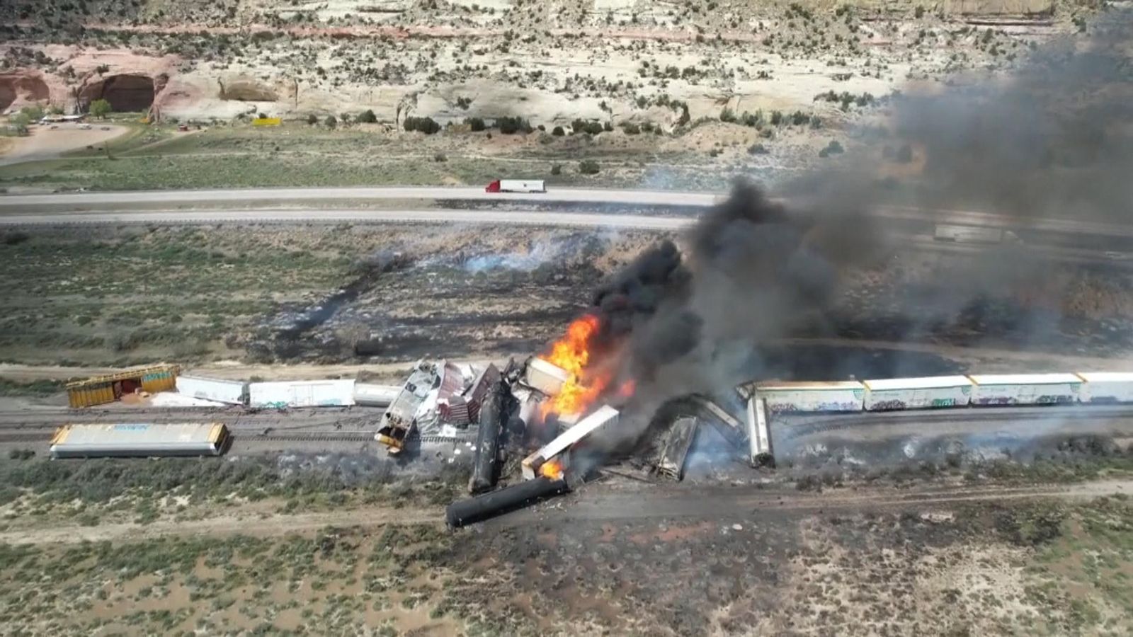 Arizona: Freight train derails and catches fire near state border with ...