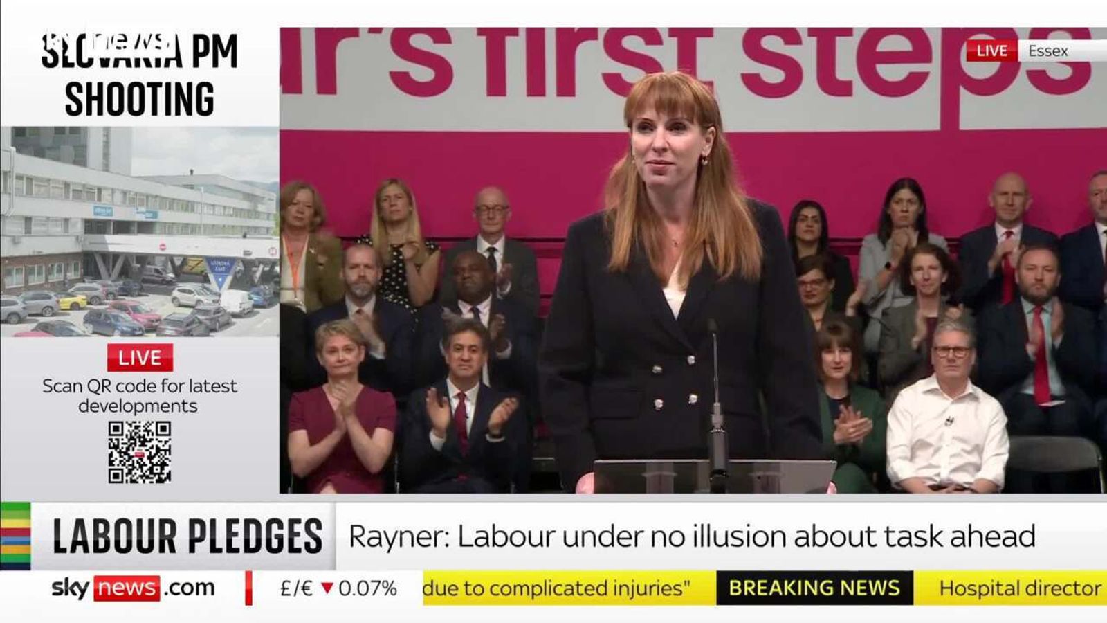 Labour's deputy leader speaks at Labour key pledges launch | Politics News | Sky News