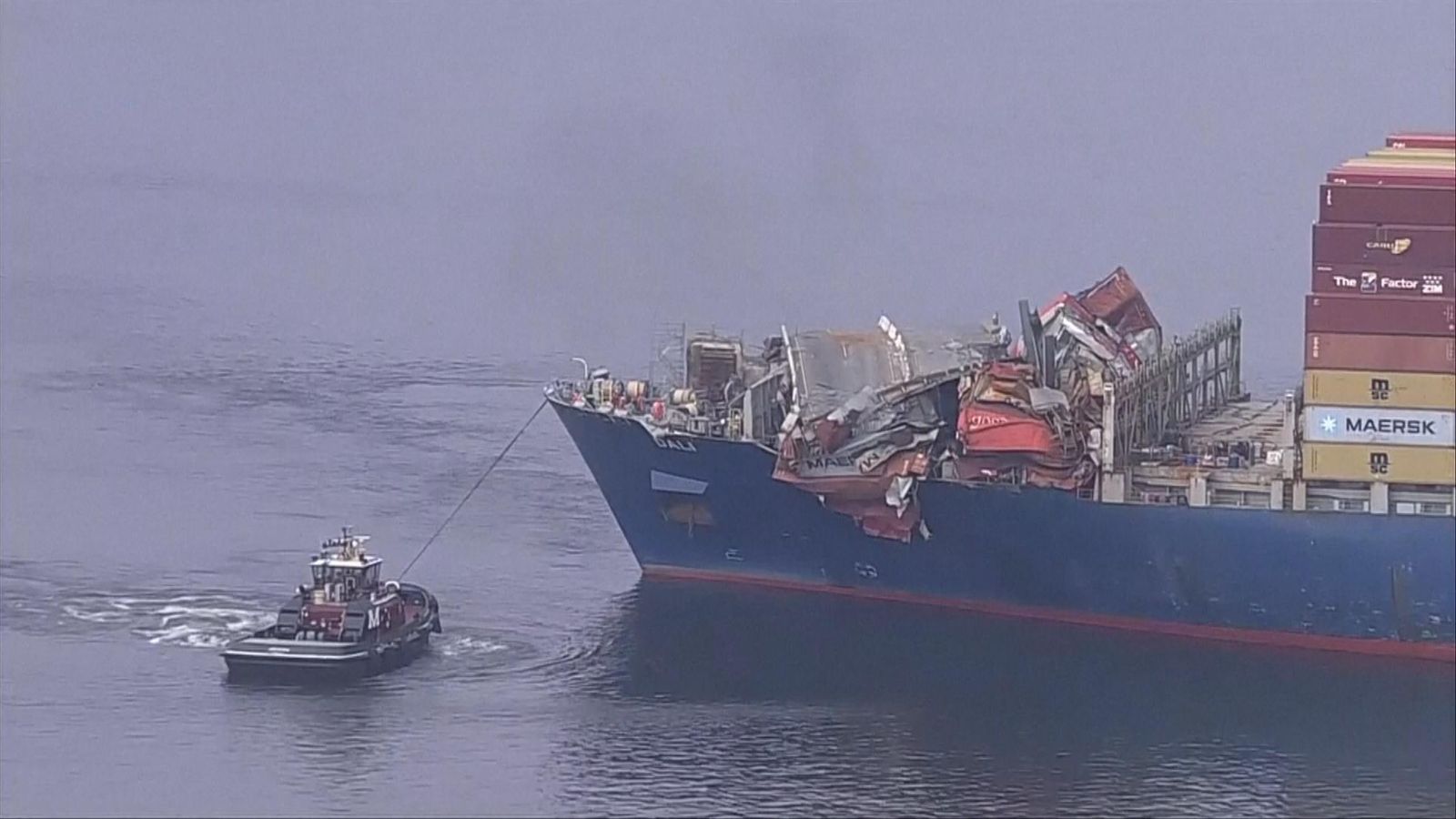 Ship that caused Baltimore Bridge collapse is moved | US News | Sky News