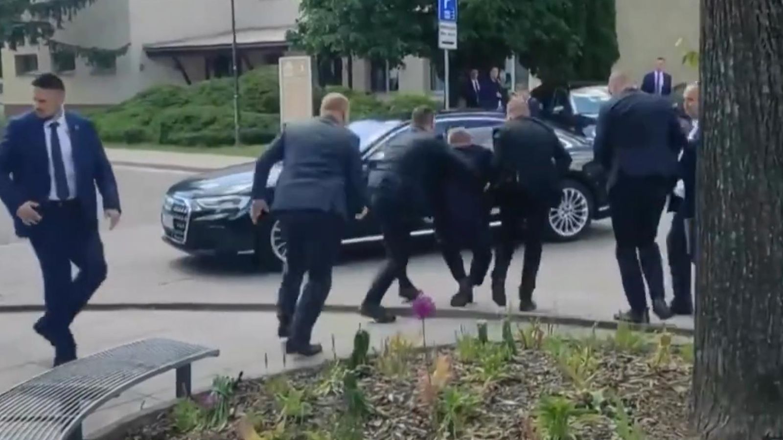 Slovak PM shooting: Robert Fico bundled into car after shooting | World ...