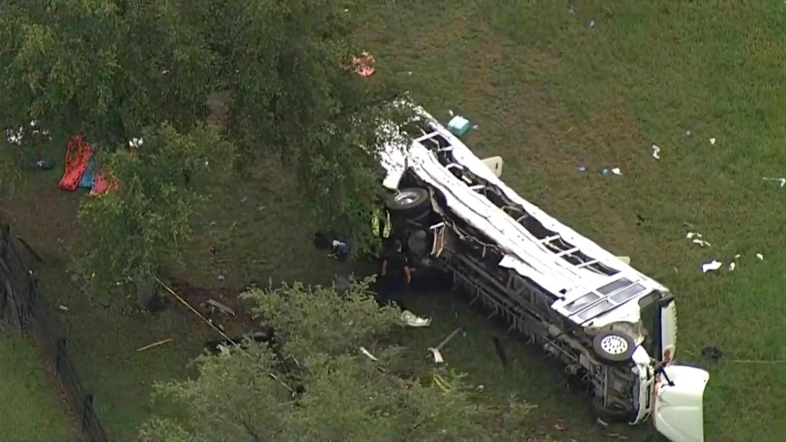 Driver arrested after truck hits farm worker bus, killing eight and ...