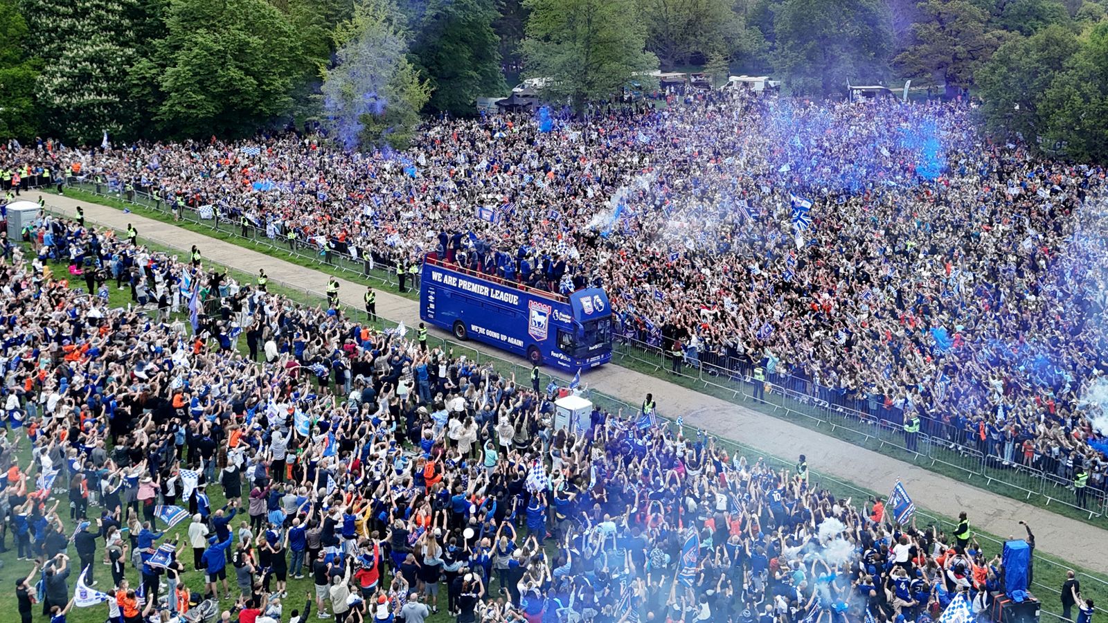 Ipswich Town fans enjoy 'long-awaited' open-top bus celebrations after ...