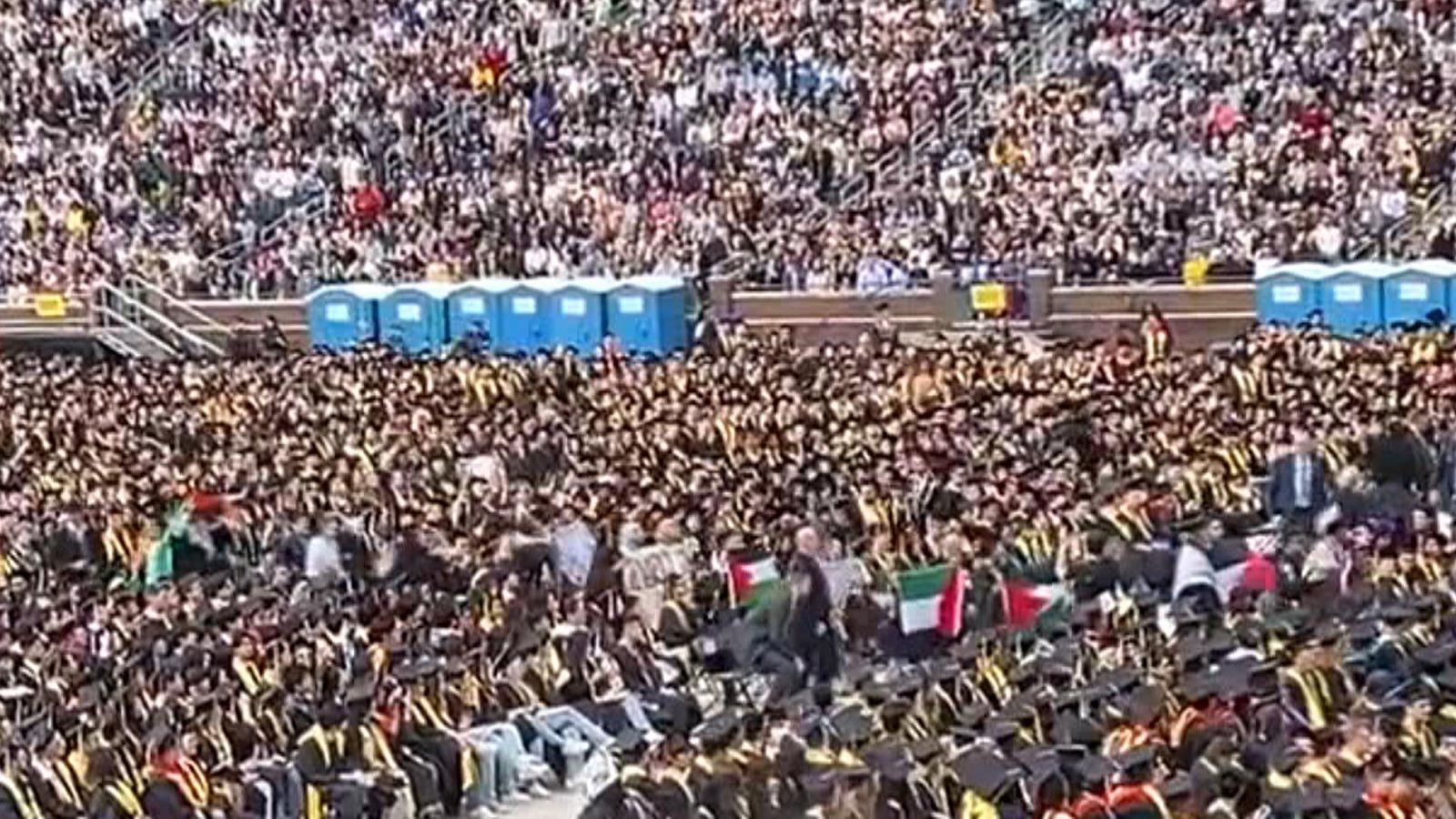 Pro-Palestine protesters interrupt University of Michigan commencement ...