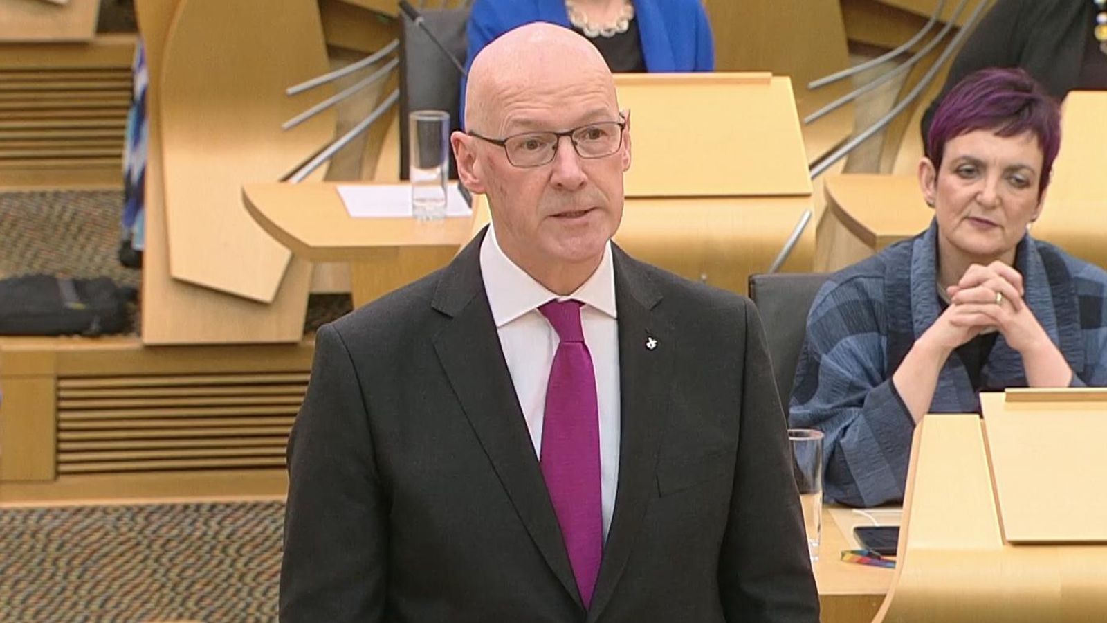 John Swinney MSP speaks to Scottish Parliament after being voted first ...