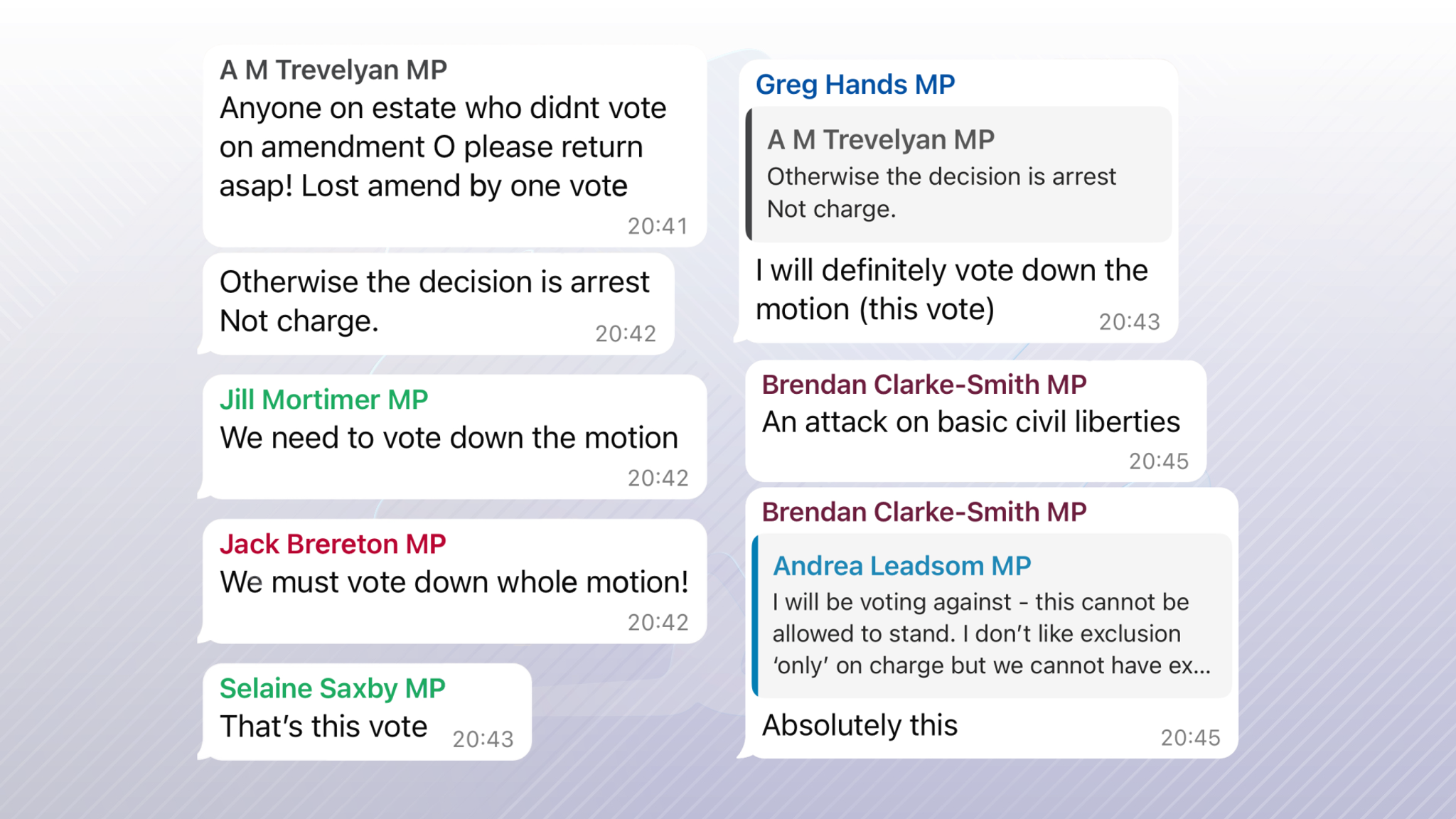 Tory MPs share despair at PM's top team over Commons vote in leaked ...