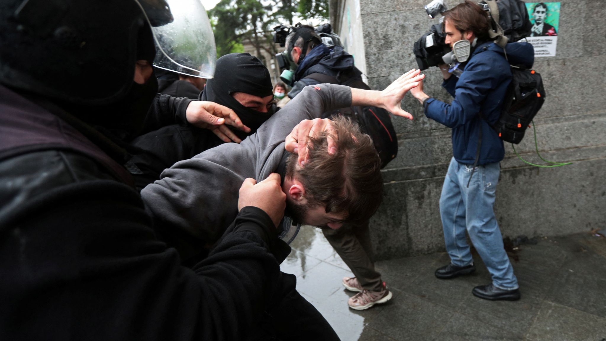 Georgia: Protesters and riot police face off outside Tbilisi parliament ...