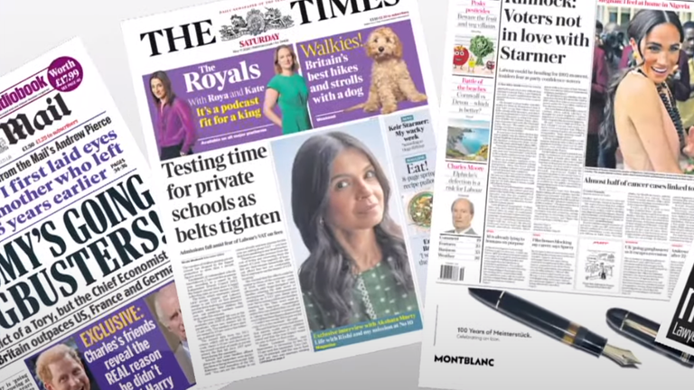 Press Preview: Saturday's papers | News UK Video News | Sky News