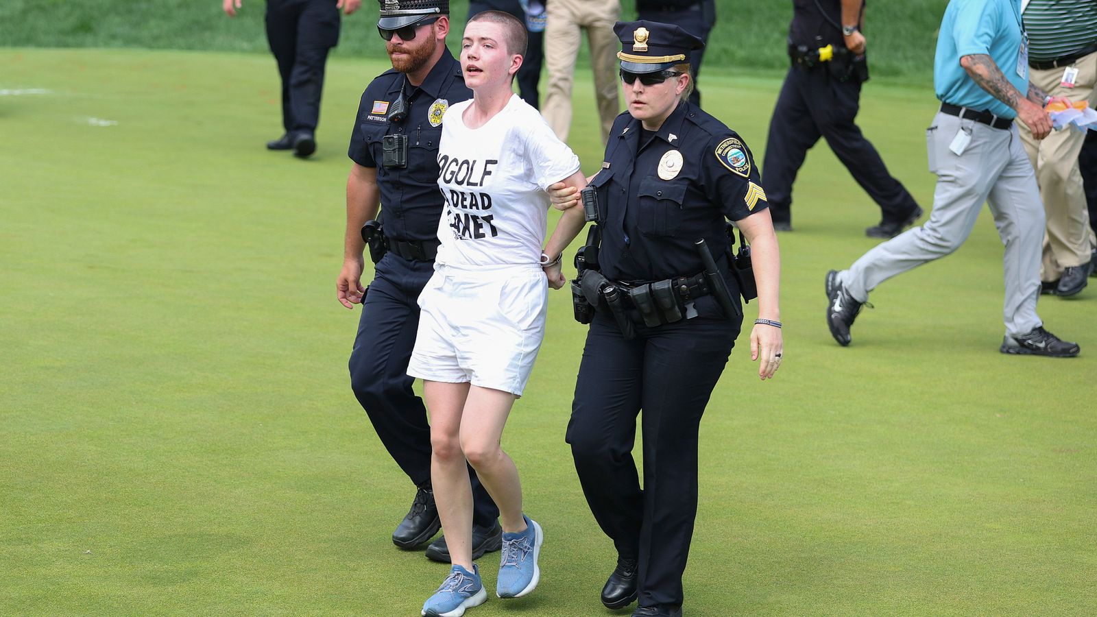 Extinction Rebellion climate change protest disrupts PGA golf ...