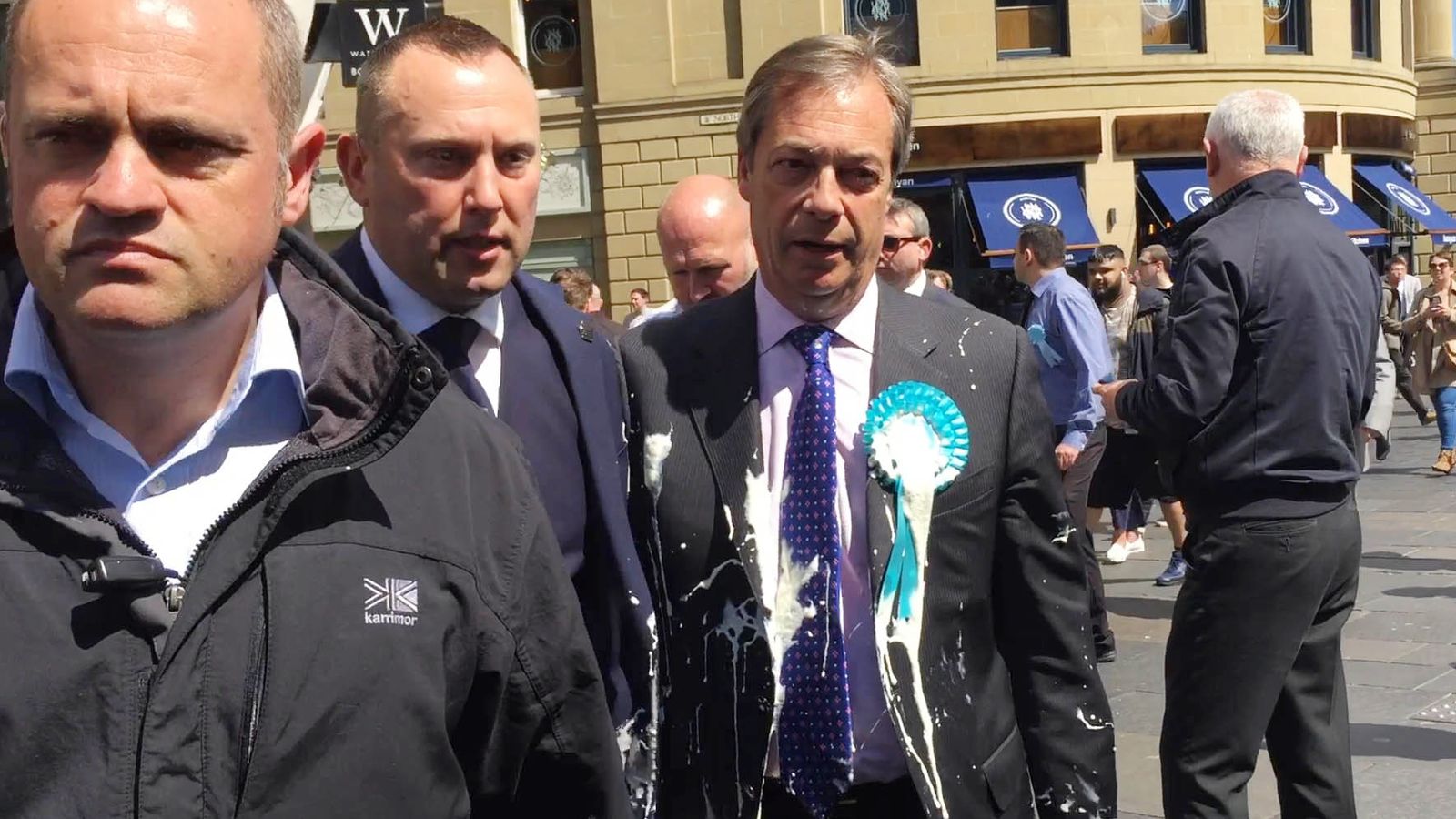 Nigel Farage has milkshake thrown over him after election campaign ...
