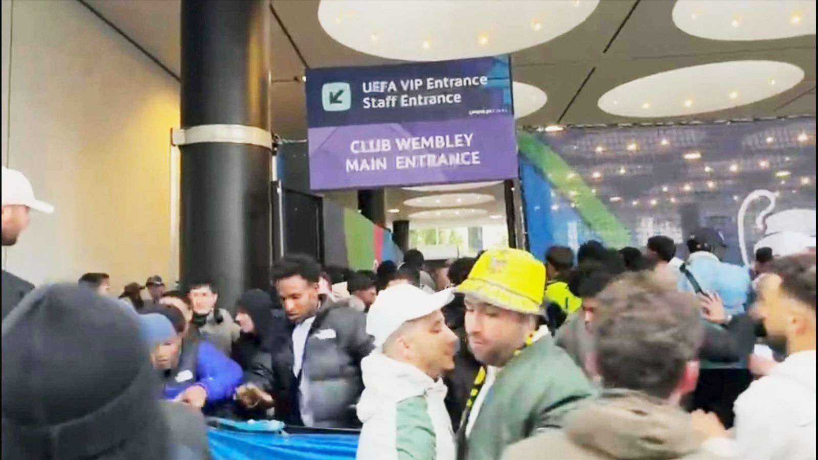 Ticketless supporters storm Wembley Stadium at Champions League final | News UK Video News | Sky ...