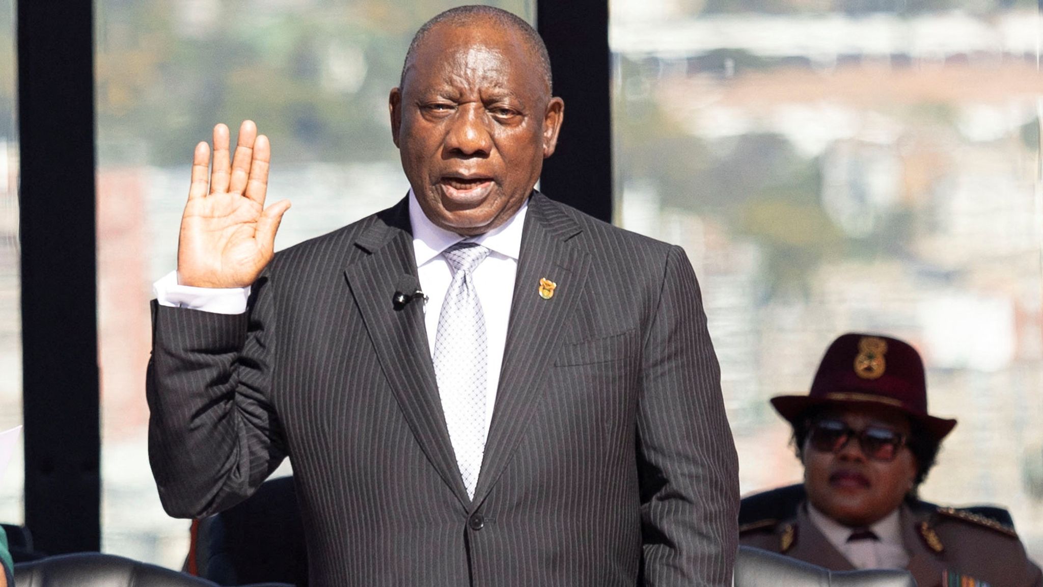 Cyril Ramaphosa sworn in as South African president - despite his ANC party losing majority ...