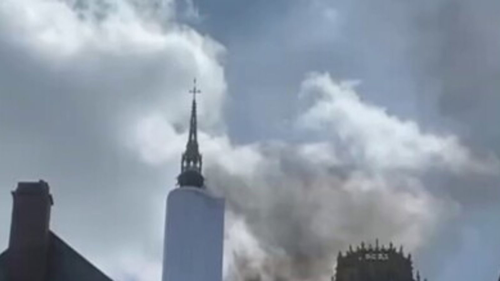 Spire of famous French cathedral on fire | News UK Video News | Sky News