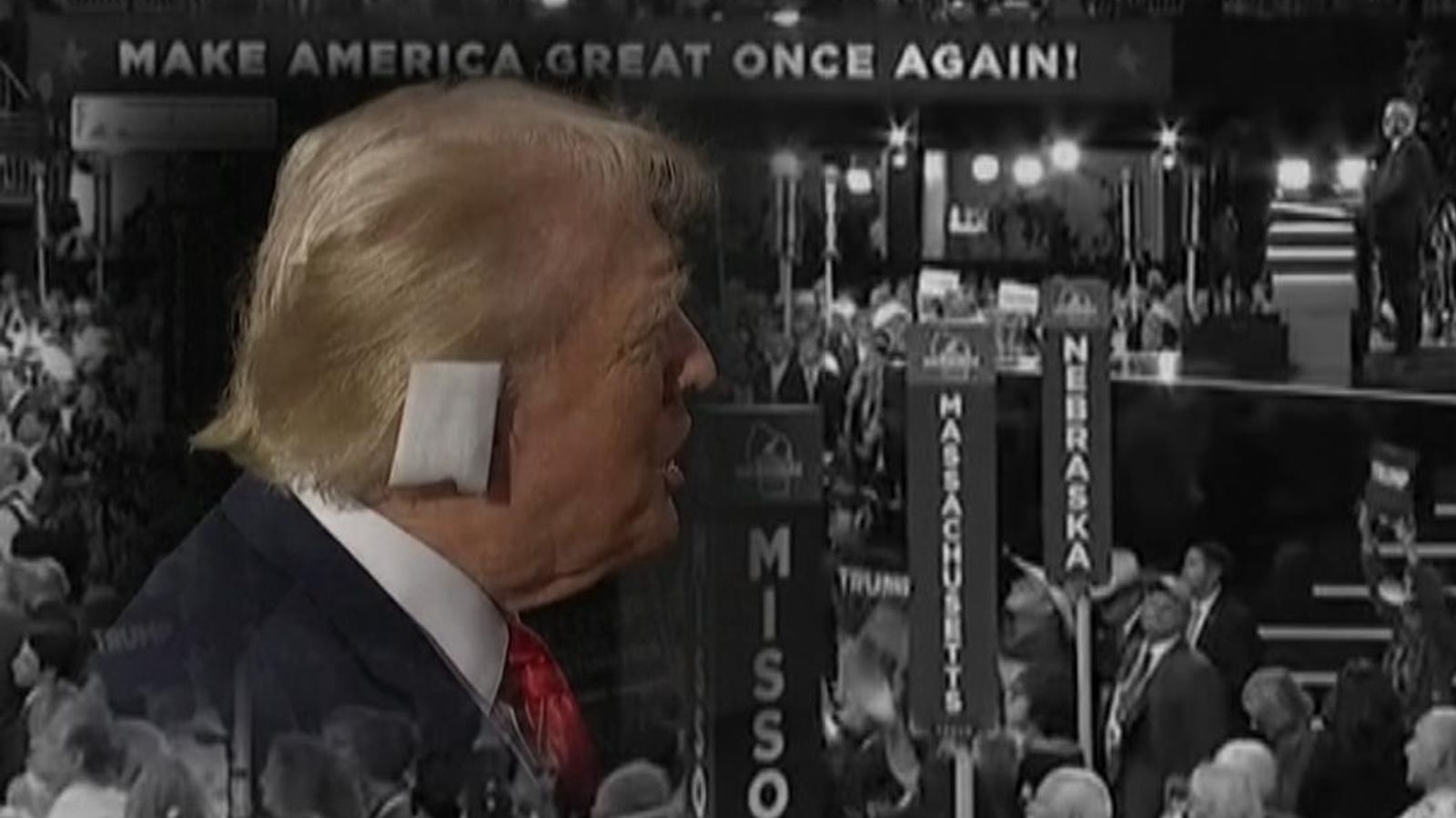 Republicans welcome Donald Trump with a bandaged ear as he becomes ...