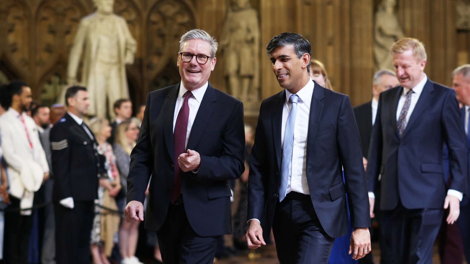 Rishi Sunak and Sir Keir Starmer chat away at State Opening of Parliament | Politics News | Sky News