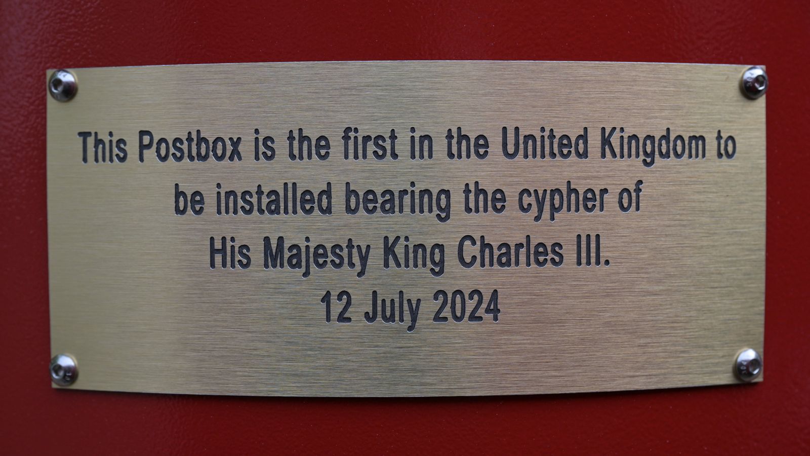 First post box with King's cypher installed | UK News | Sky News