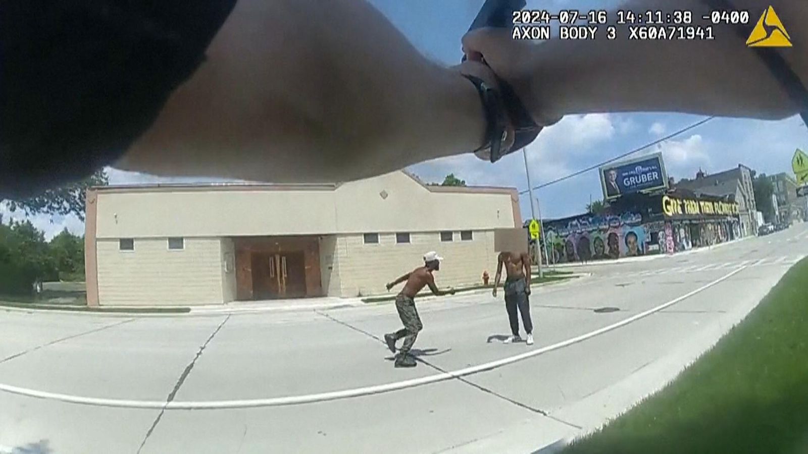 Police bodycam footage captures knife-wielding man outside Republic National Convention | US ...