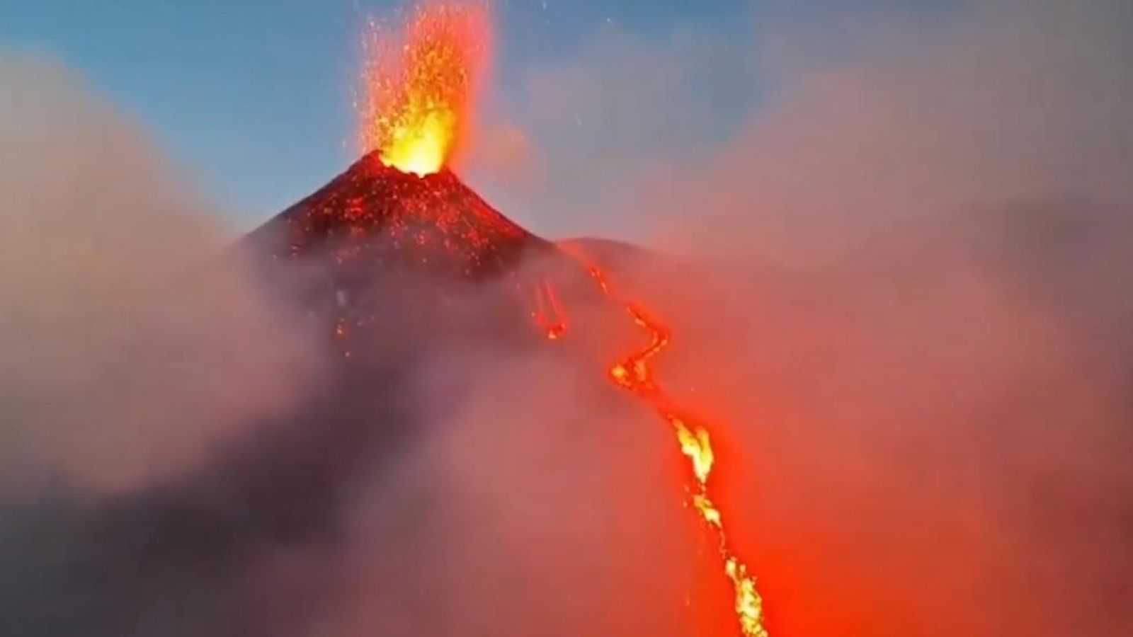 Mount Etna: Watch as waterfall of lava flows from one of volcano's ...