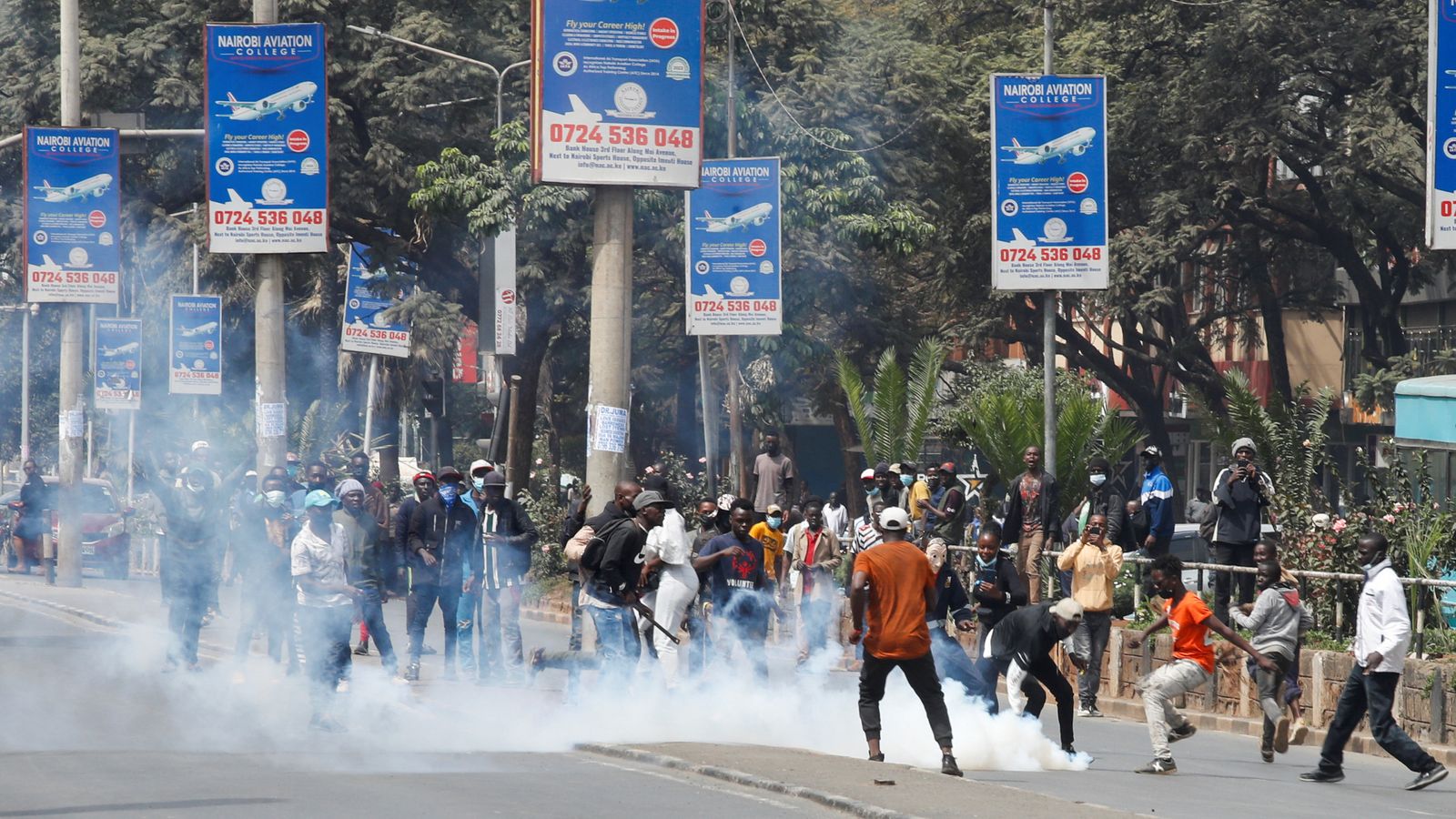 Kenya: Tear gas used to break up anti-government protests in Nairobi ...