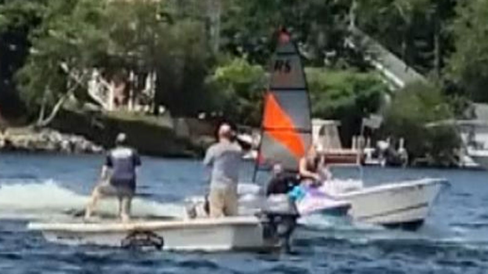 New Hampshire: Moment teen stops runaway boat speeding in circles | US ...