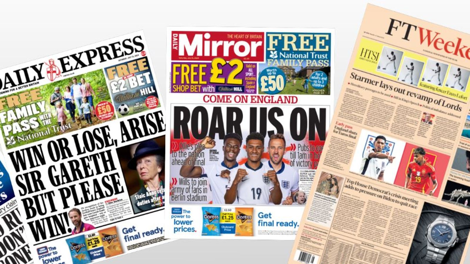 Saturday's national newspaper front pages | UK News | Sky News