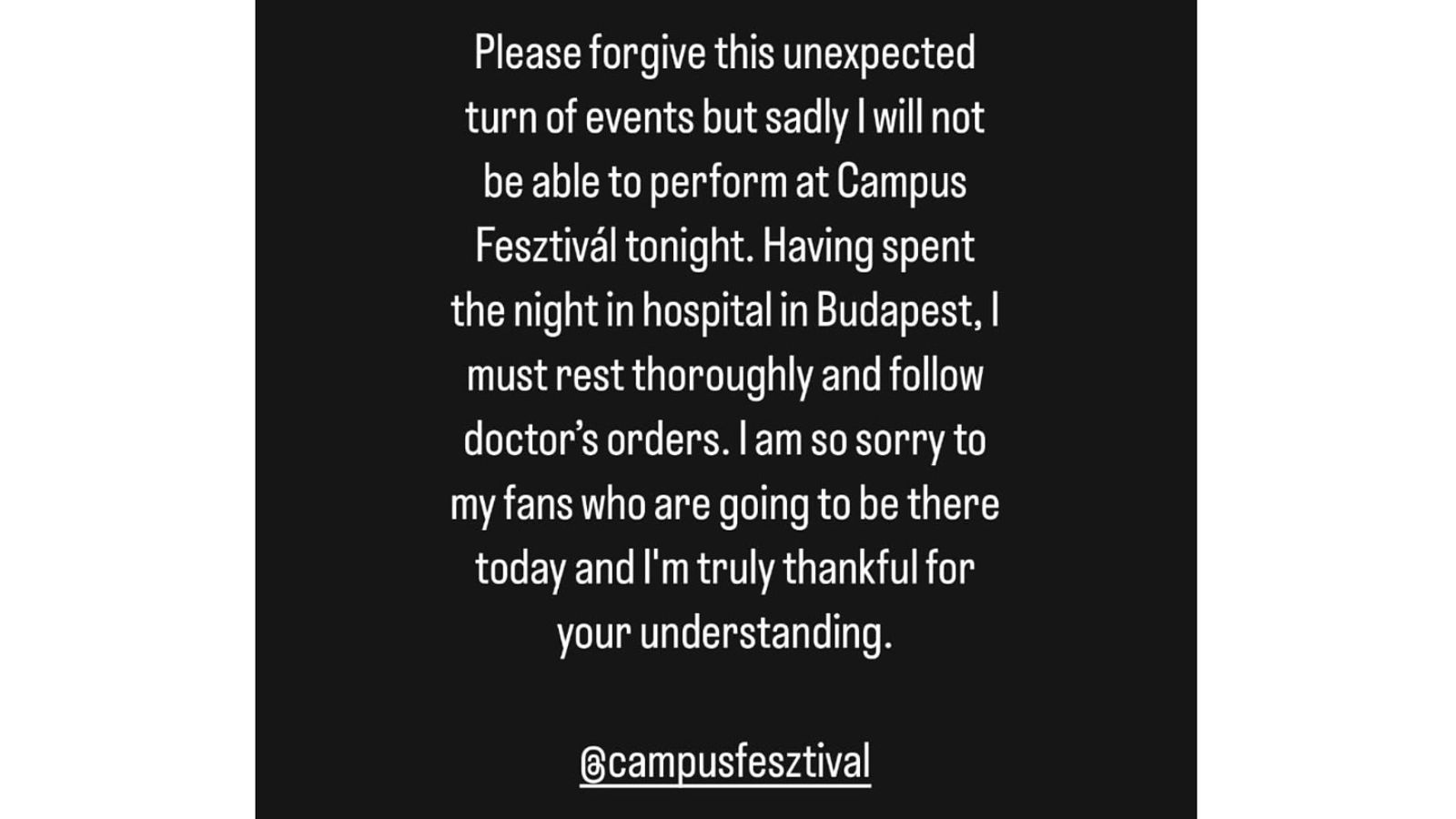 Rita Ora So Sorry After Festival Performance Cancelled Amid Hospital