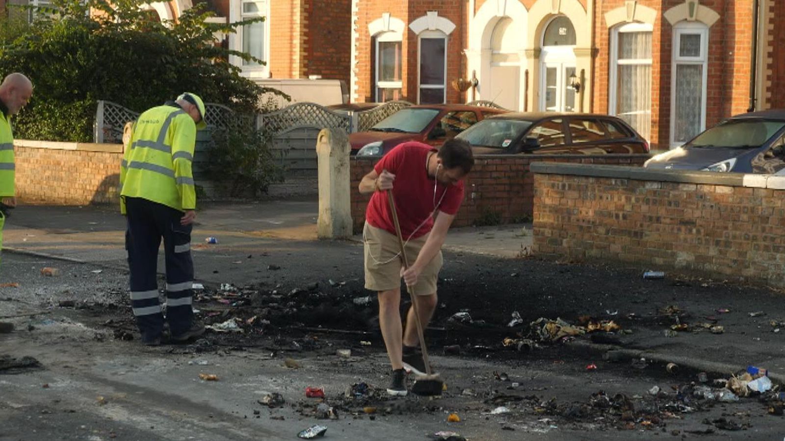 Southport residents clean up after unrest near mosque | UK News | Sky News