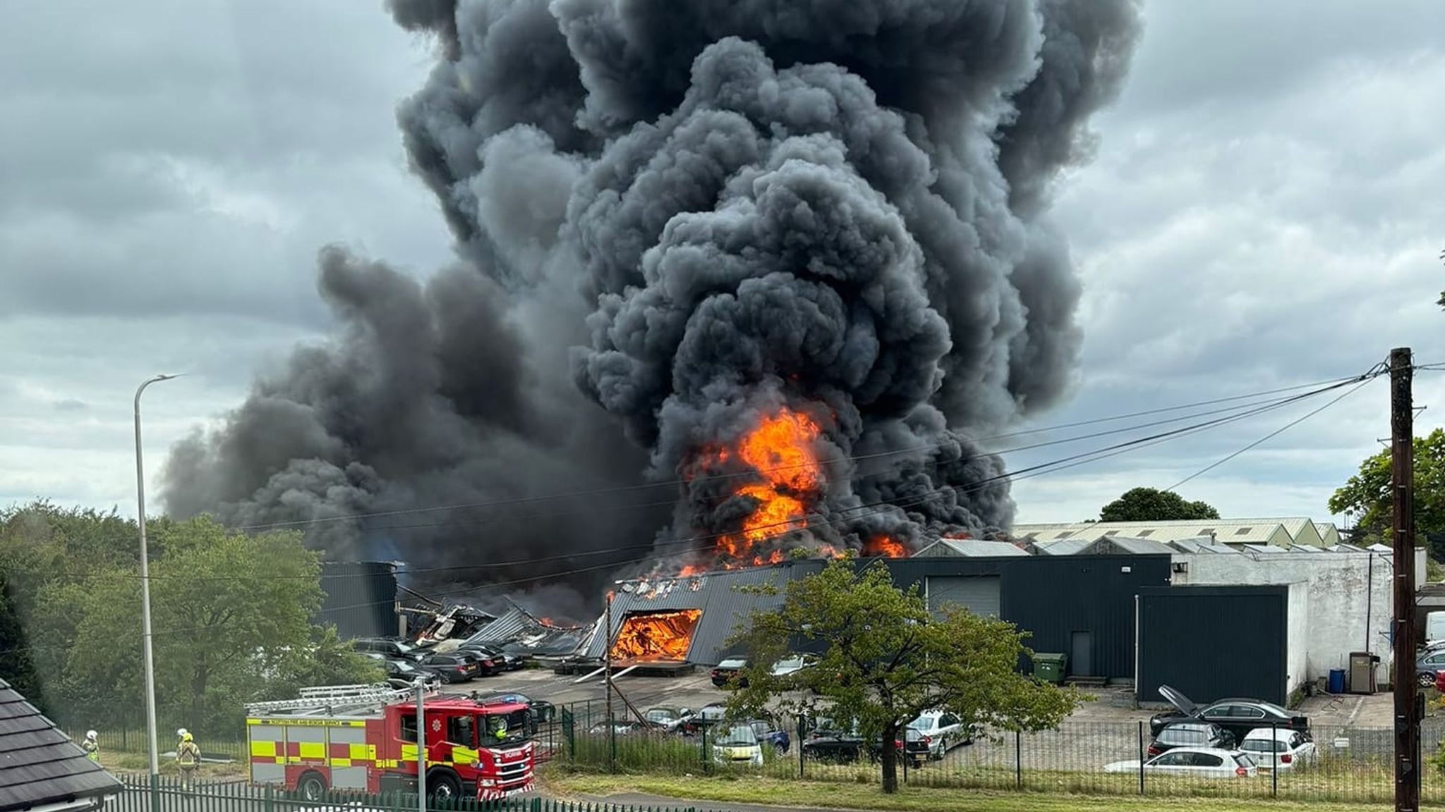 Fire crews battle huge blaze at Houston Industrial Estate in Livingston ...