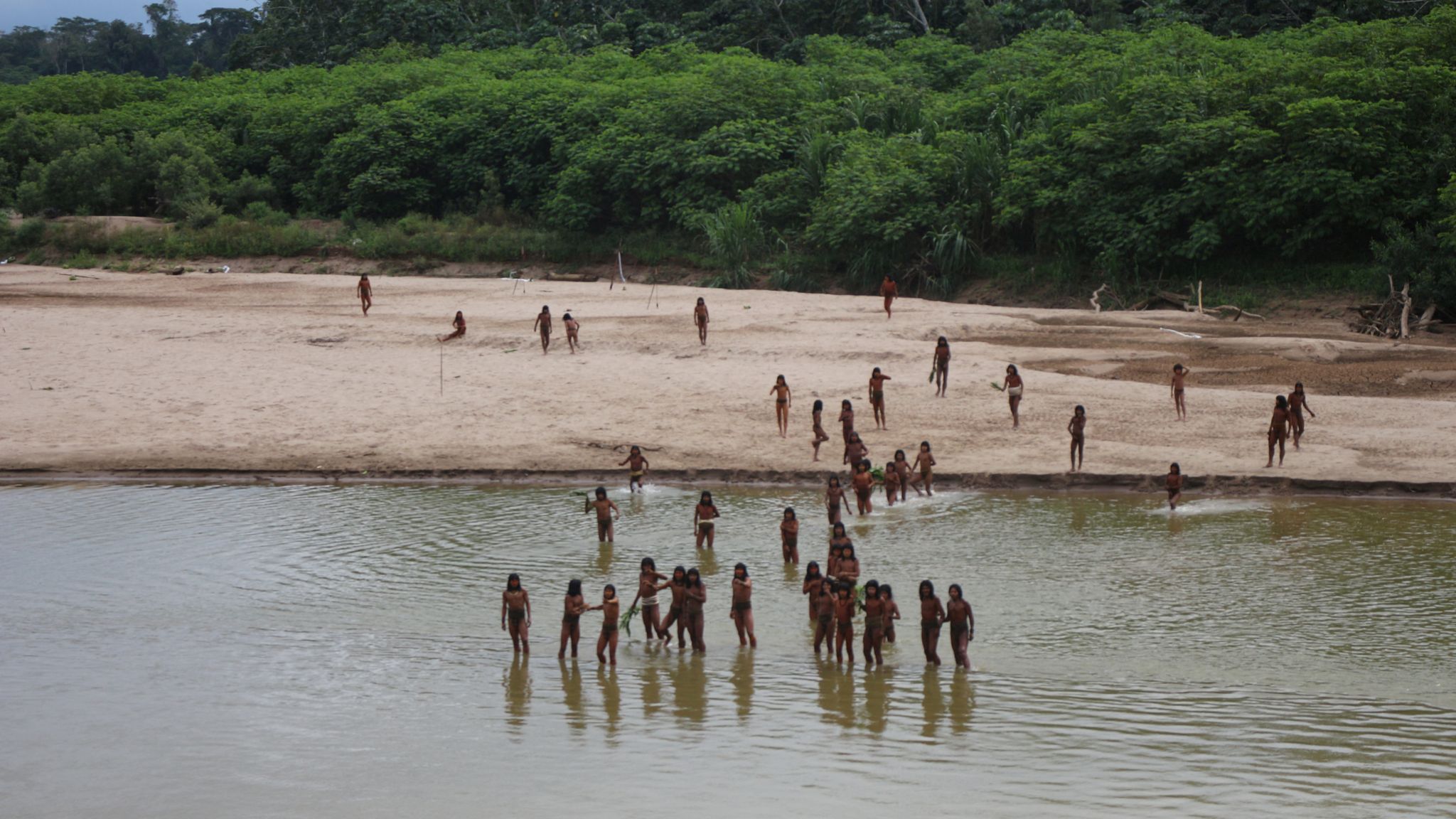 Rare video of uncontacted tribe shows members emerging from Amazon ...